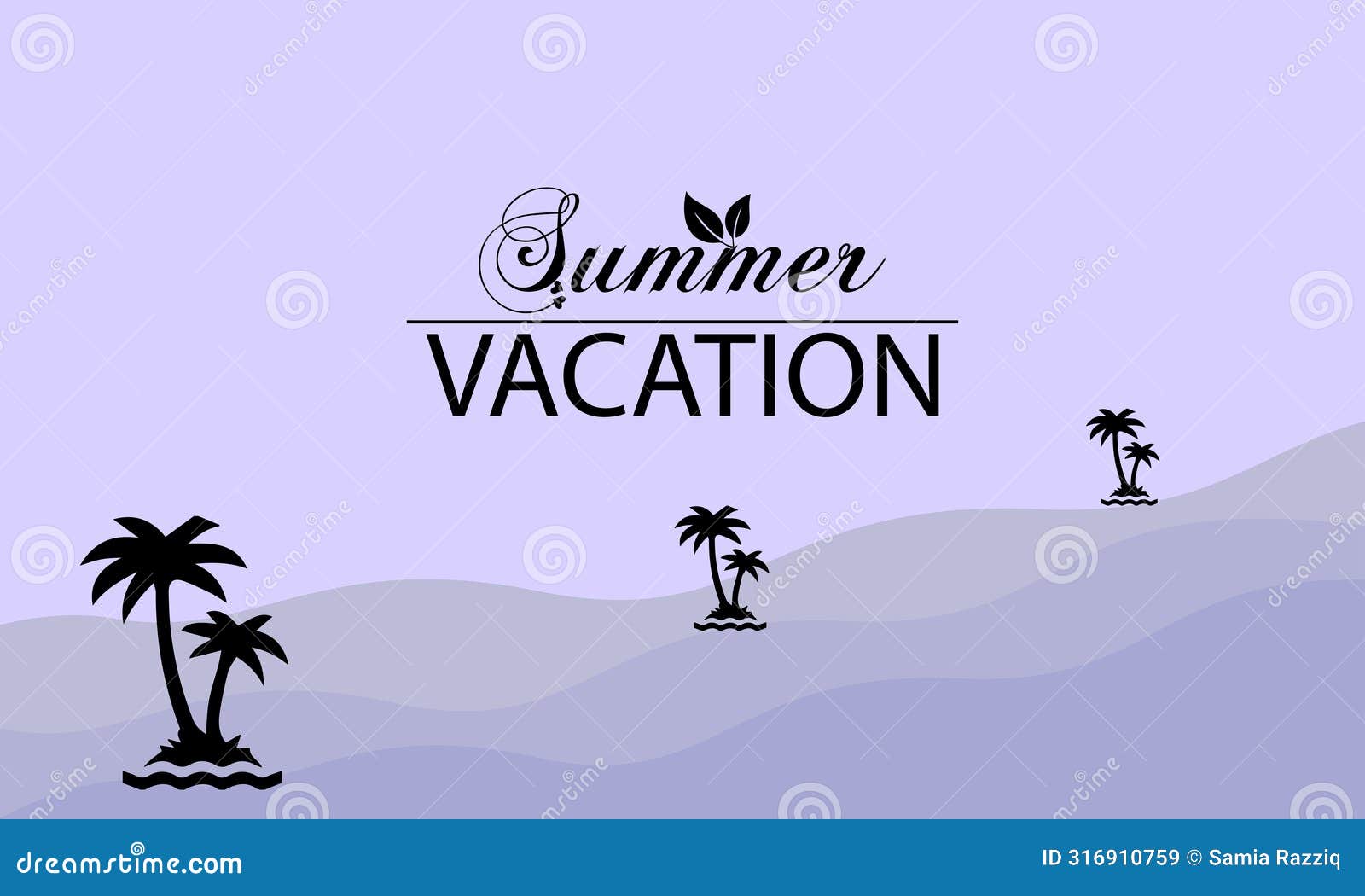 Trendy Typography Summer Vacation Text Illustration Stock Vector ...