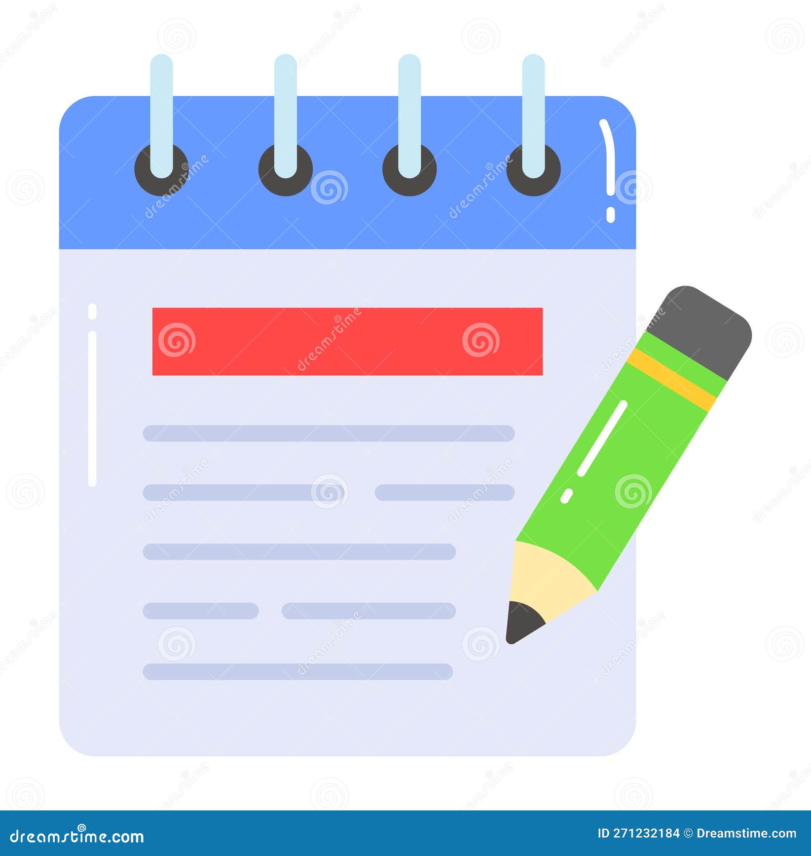 Trendy Vector Design of Notepad, Writing Pad Concept Stock Vector ...