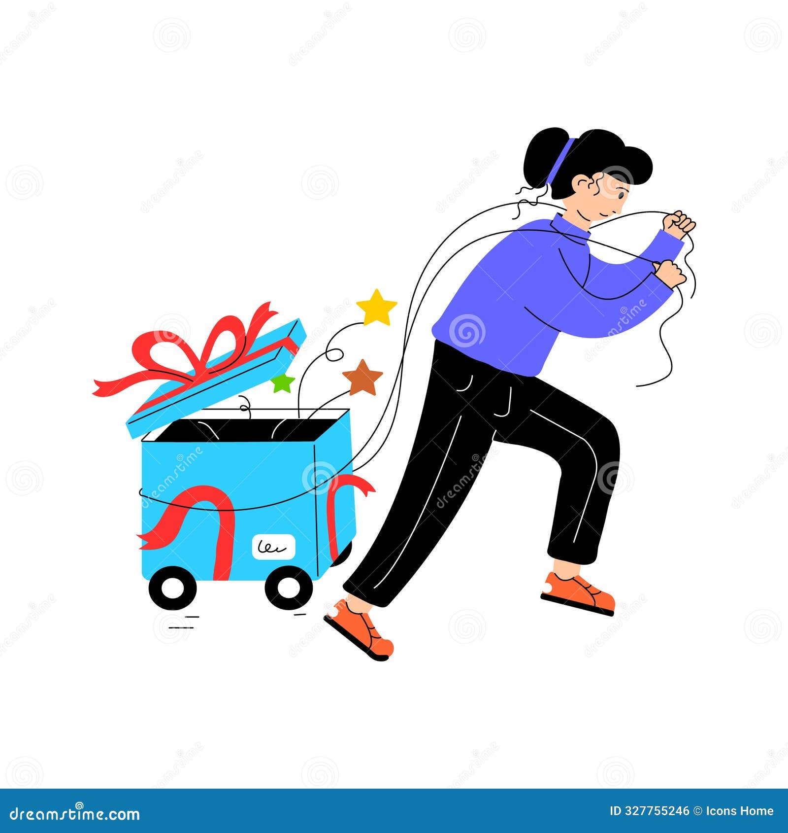 Trendy Vector Illustration of Gift Hamper Stock Illustration ...