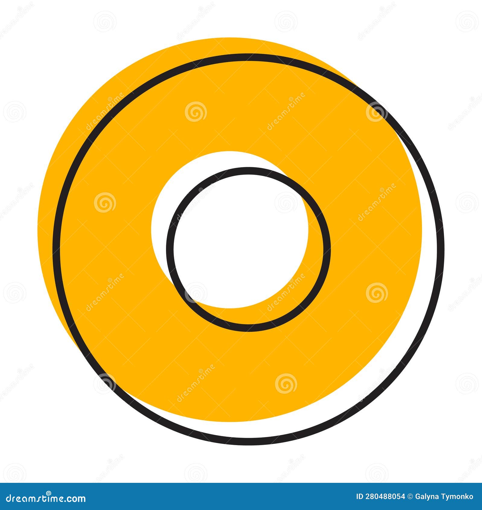 Trendy Vector Minimalist Geometric Line Red Color Basic Donut Element ...