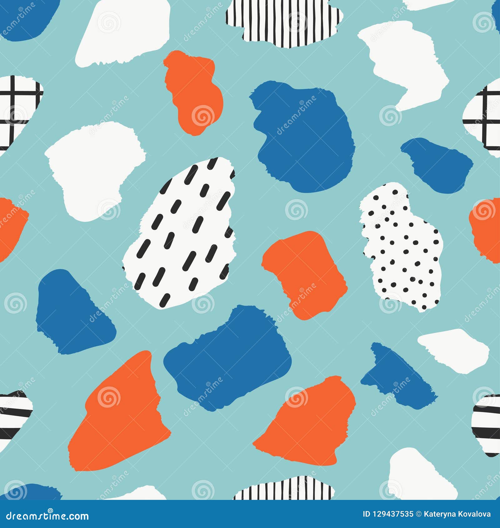Trendy Vector Seamless Pattern with Abstract Forms. Stock Vector ...