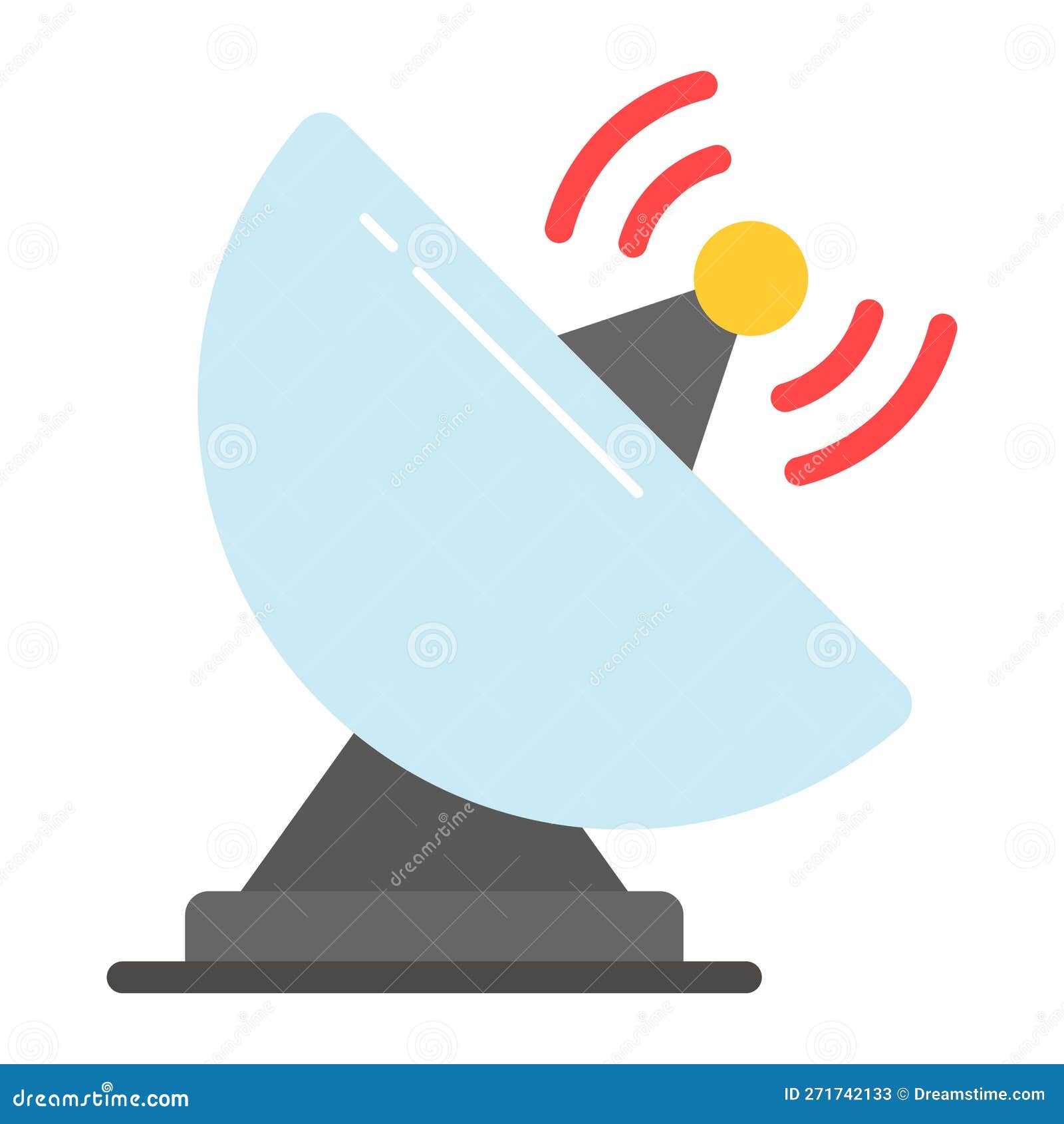 Trendy Vector Style Vector of Parabolic Dish, Broadcasting Satellite ...