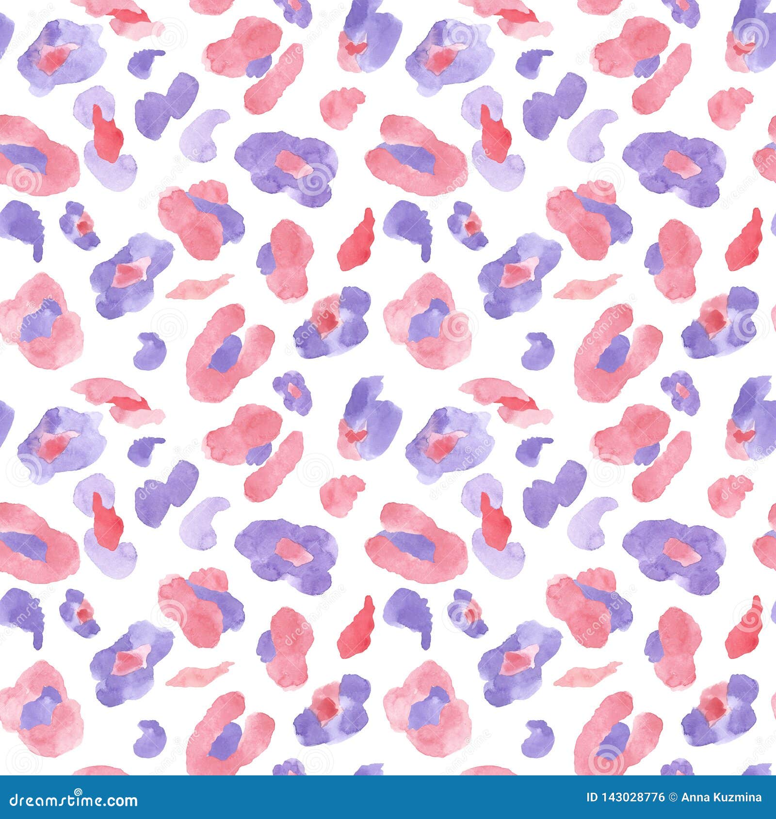 Trendy Watercolor Hand Painted Leopard Skin Seamless Pattern on White ... Trendy Watercolor Hand Painted Leopard Skin Seamless Pattern on White ...