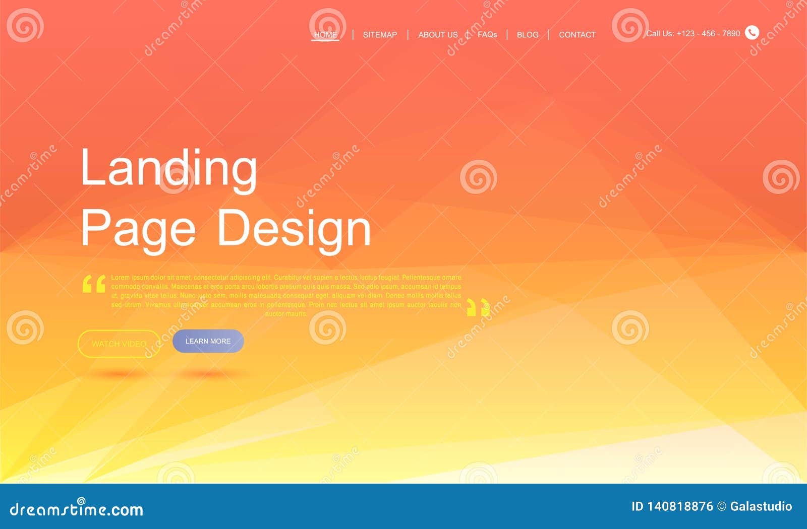 Trendy Website Template. Landing Page Design Stock Illustration ...