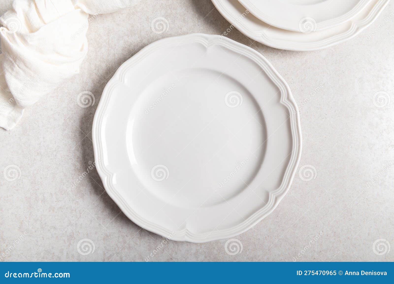 Trendy White Ceramic Plates Stock Image - Image of empty, trendy: 275470965