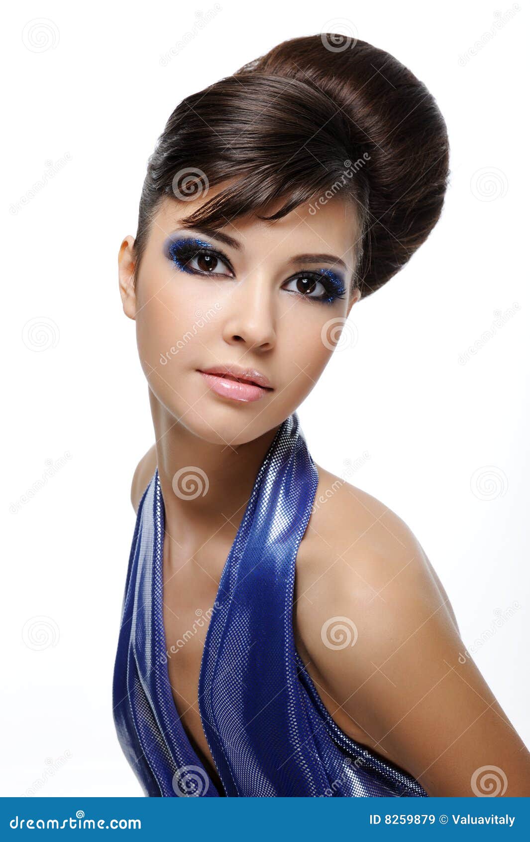 Trendy Woman with Creative Hairstyle Stock Image - Image of hair, close ...