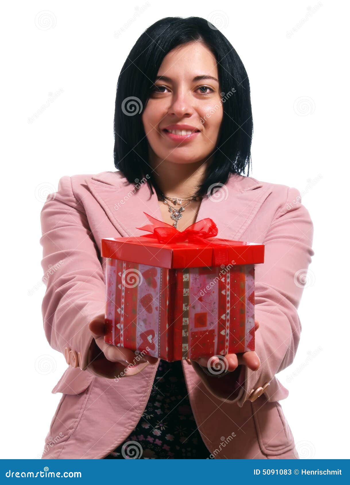 Trendy Woman is Giving a Gift Stock Image - Image of gift, catching ...