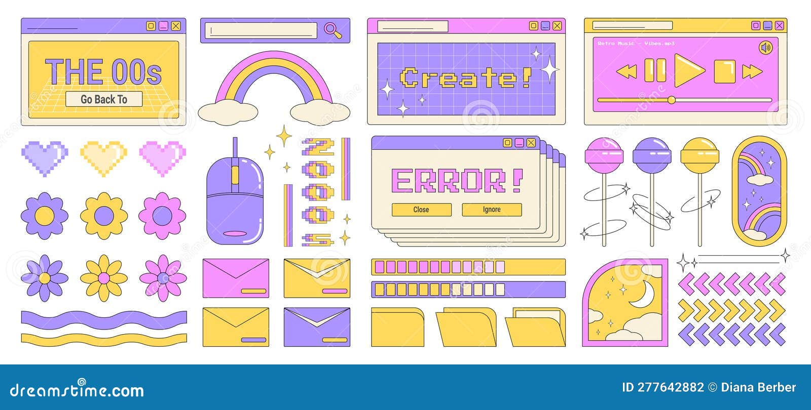 Retro Objects Vintage Design Cartoon Vector | CartoonDealer.com #59324153