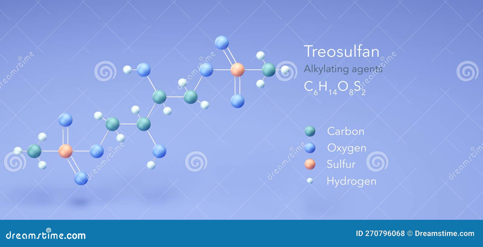 Treosulfan Molecule, Molecular Structures, Alkylating Agent, 3d Model ...