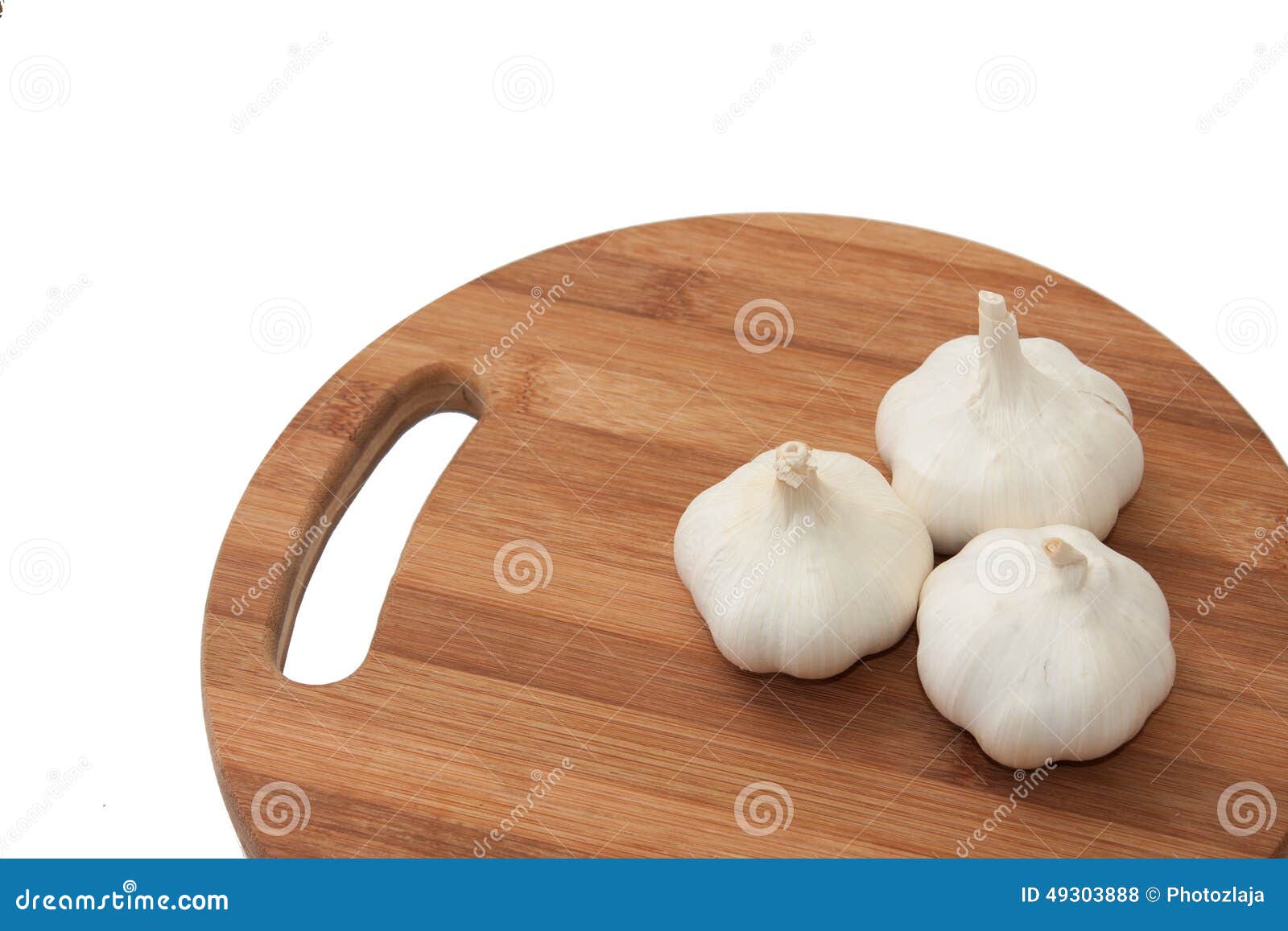 Tres Ajos En El Tablero De Madera Foto de archivo - Imagen de sano ...