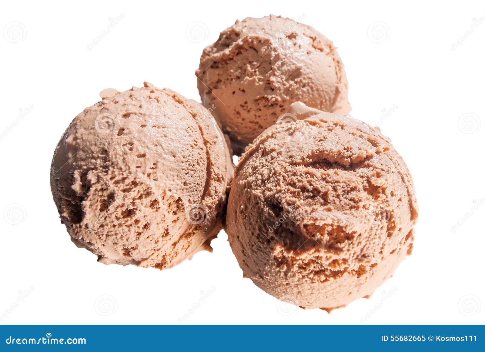 Tres Bolas De Helado De Chocolate Imagen de archivo - Imagen de dulce ...