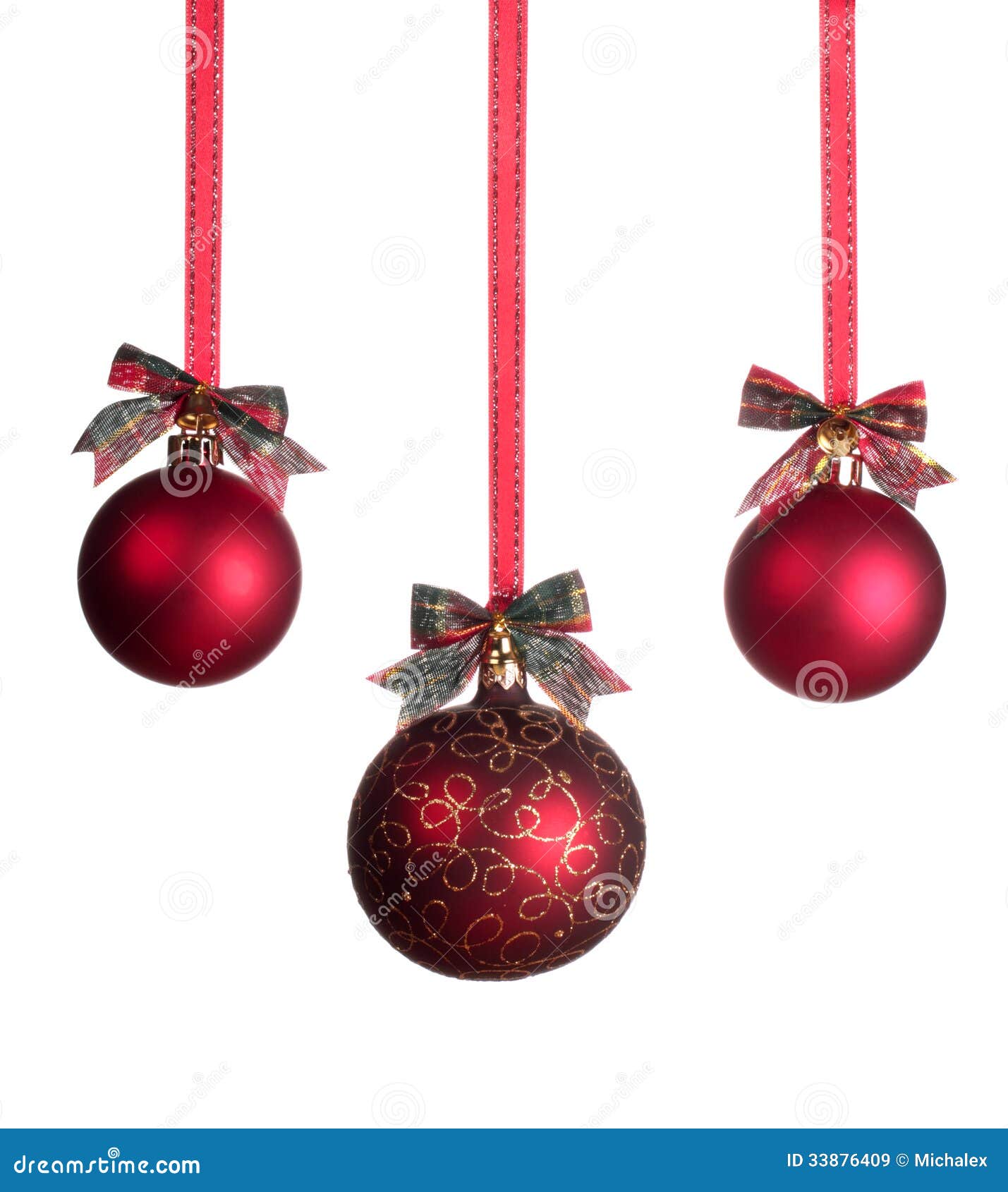 Tres Bolas Rojas De La Navidad Imagen de archivo - Imagen de blanco ...