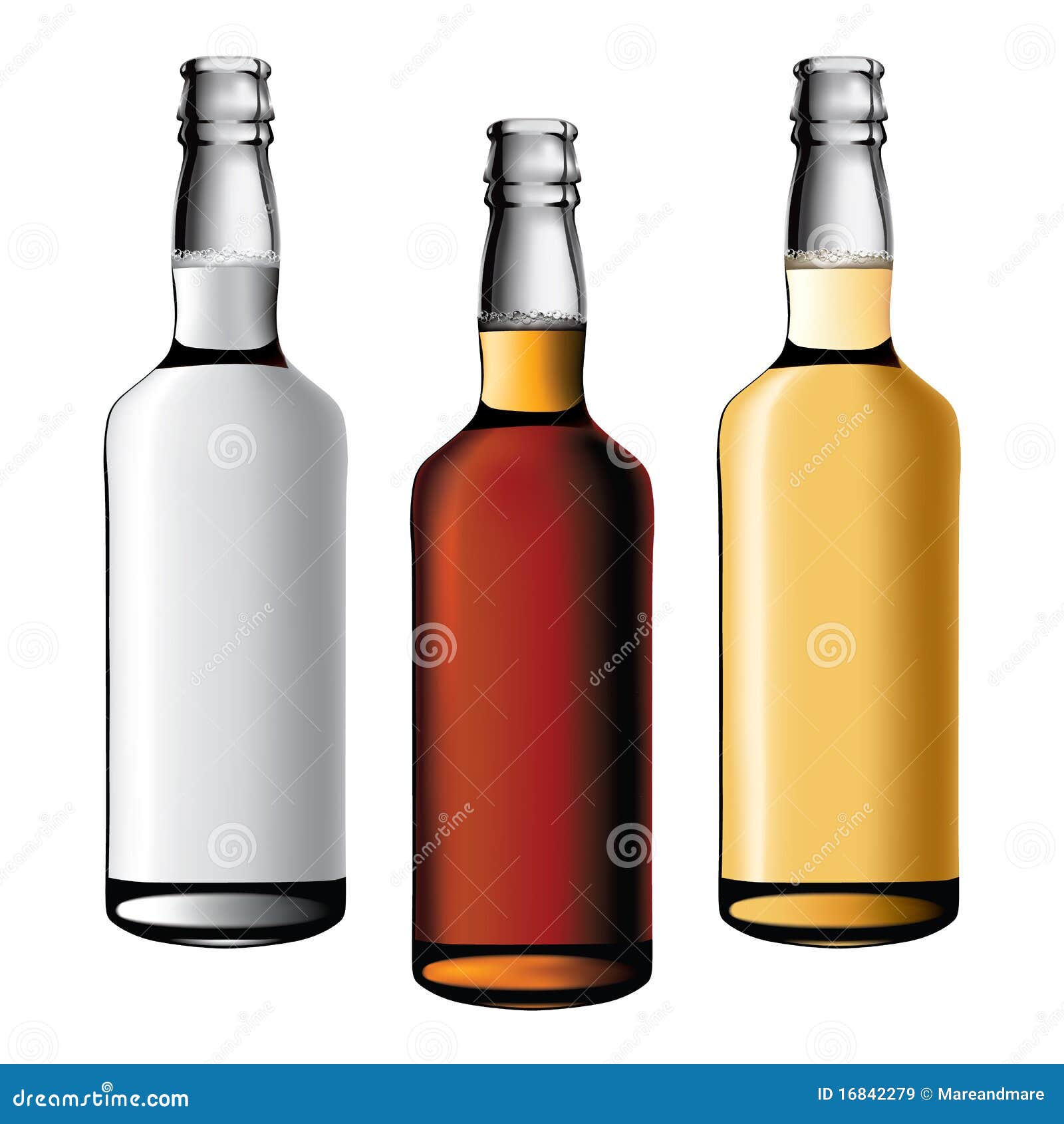 Tres Botellas De Bebidas Del Alcohol Ilustración del Vector ...