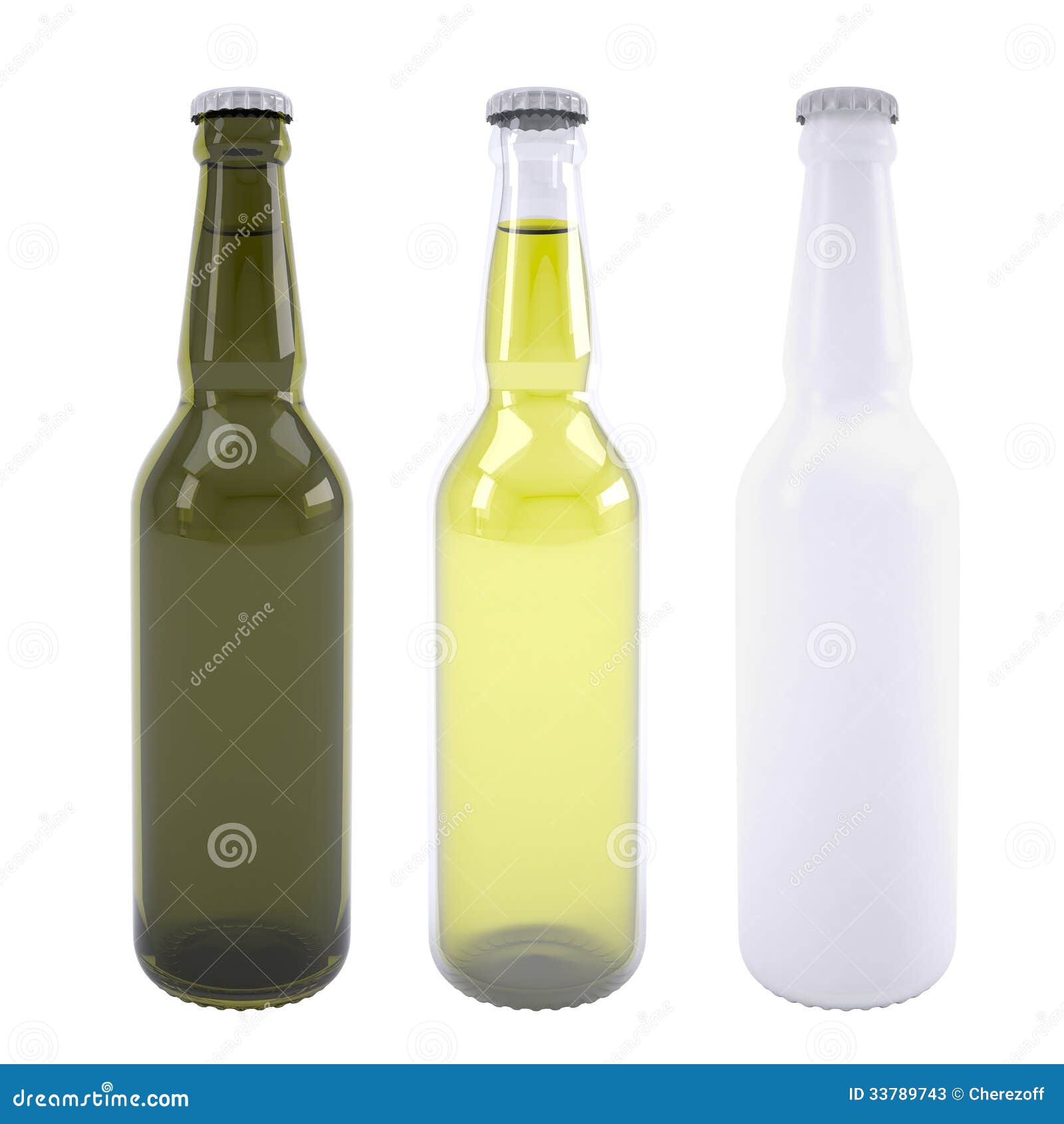 Tres botellas de cerveza stock de ilustración. Ilustración de botella ...