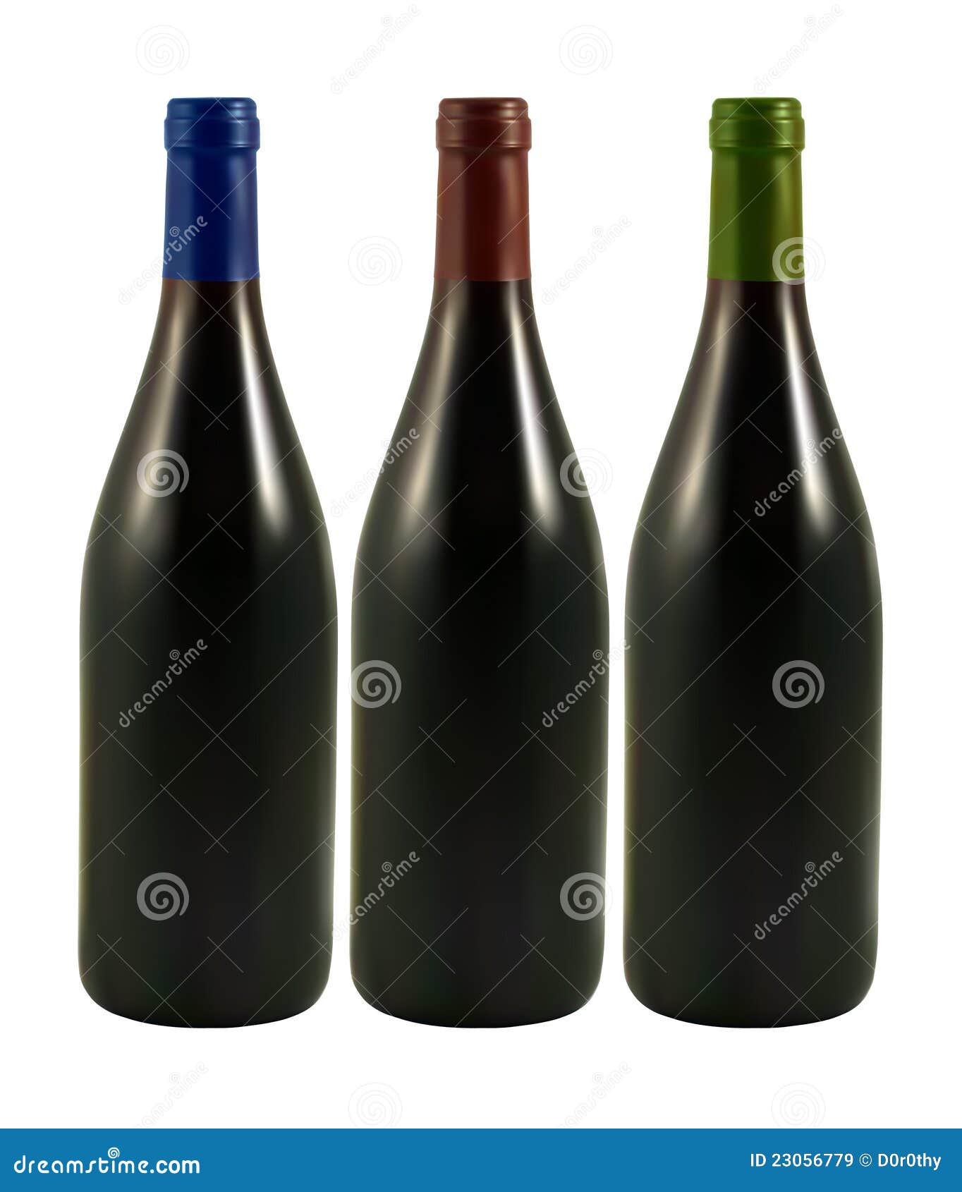 Tres botellas de vino ilustración del vector. Ilustración de etiqueta ...
