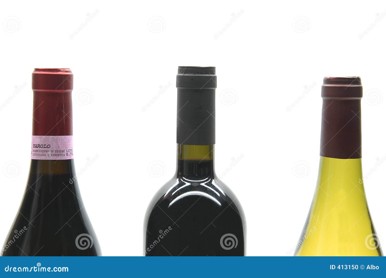 Tres botellas de vino foto de archivo. Imagen de bebida - 413150