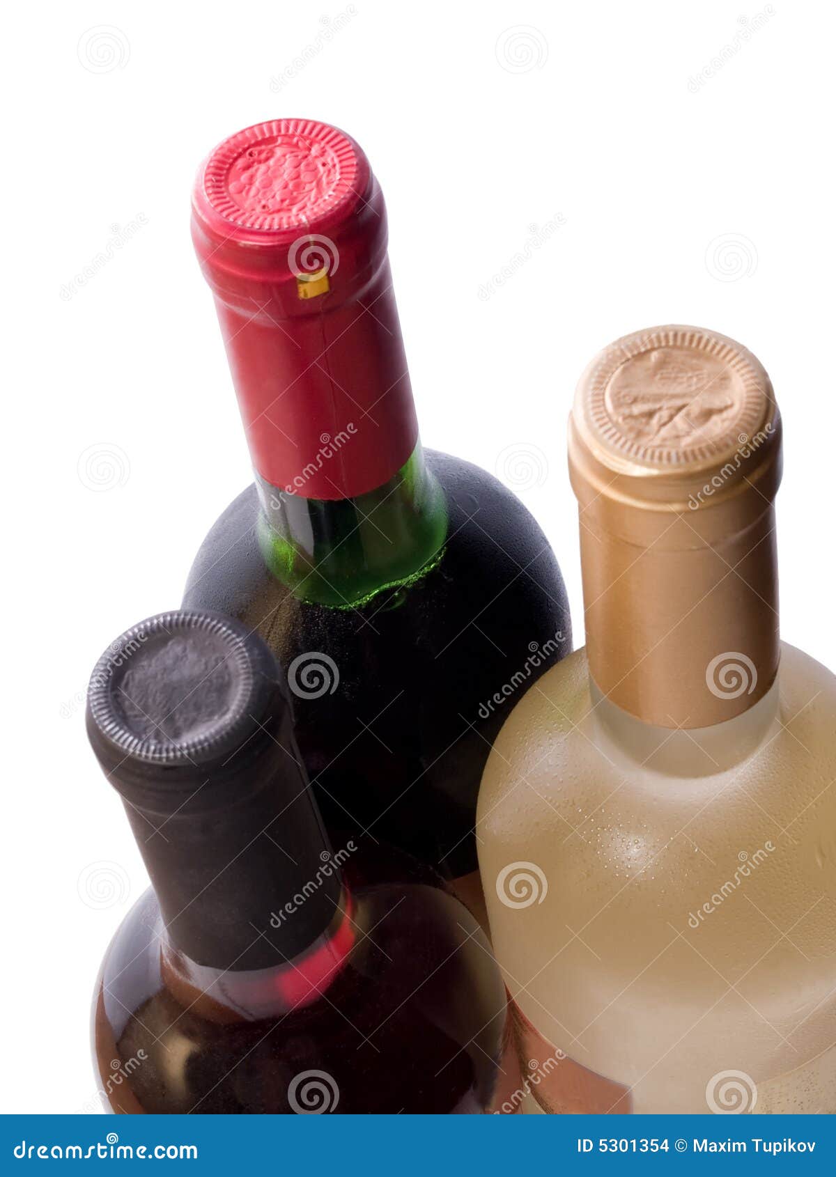 Tres Botellas De Vino Blanco Rojo Y Foto de archivo - Imagen de fondo ...