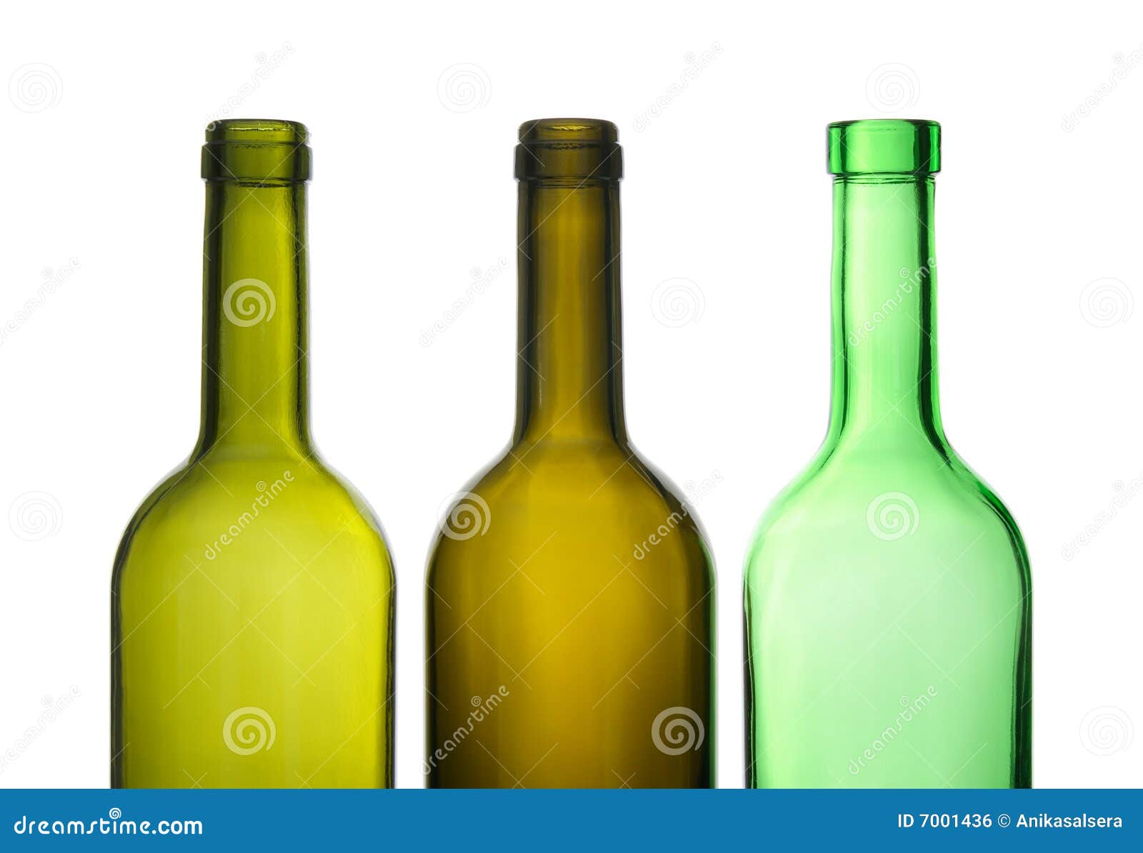 Tres Botellas De Vino Vacías Verdes Foto de archivo - Imagen de ...