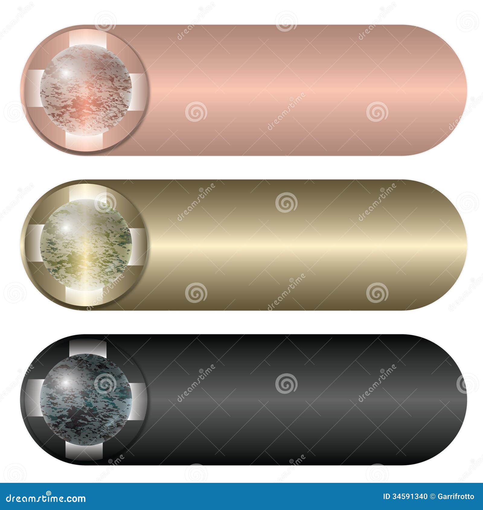 Tres botones del vector ilustración del vector. Ilustración de icono ...