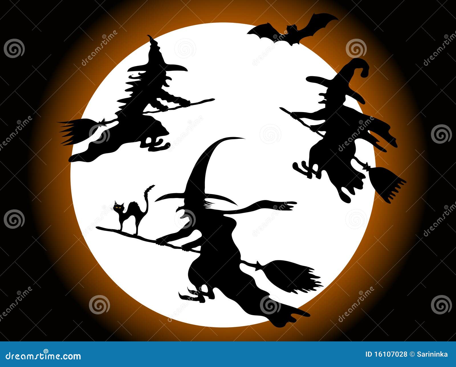 Tres brujas ilustración del vector. Ilustración de horror - 16107028