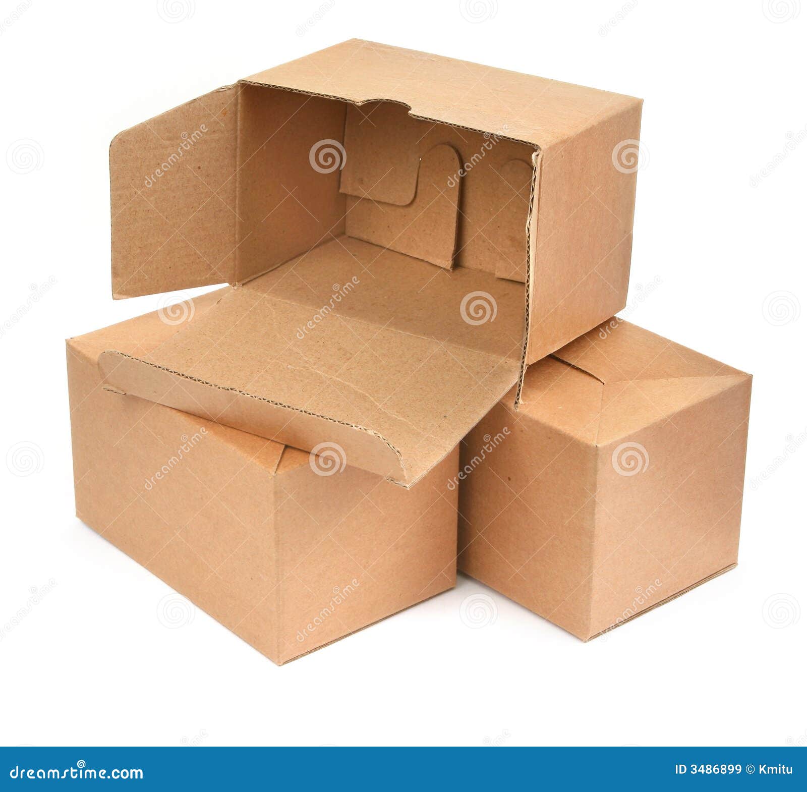 Tres cajas de cartón imagen de archivo. Imagen de transporte - 3486899