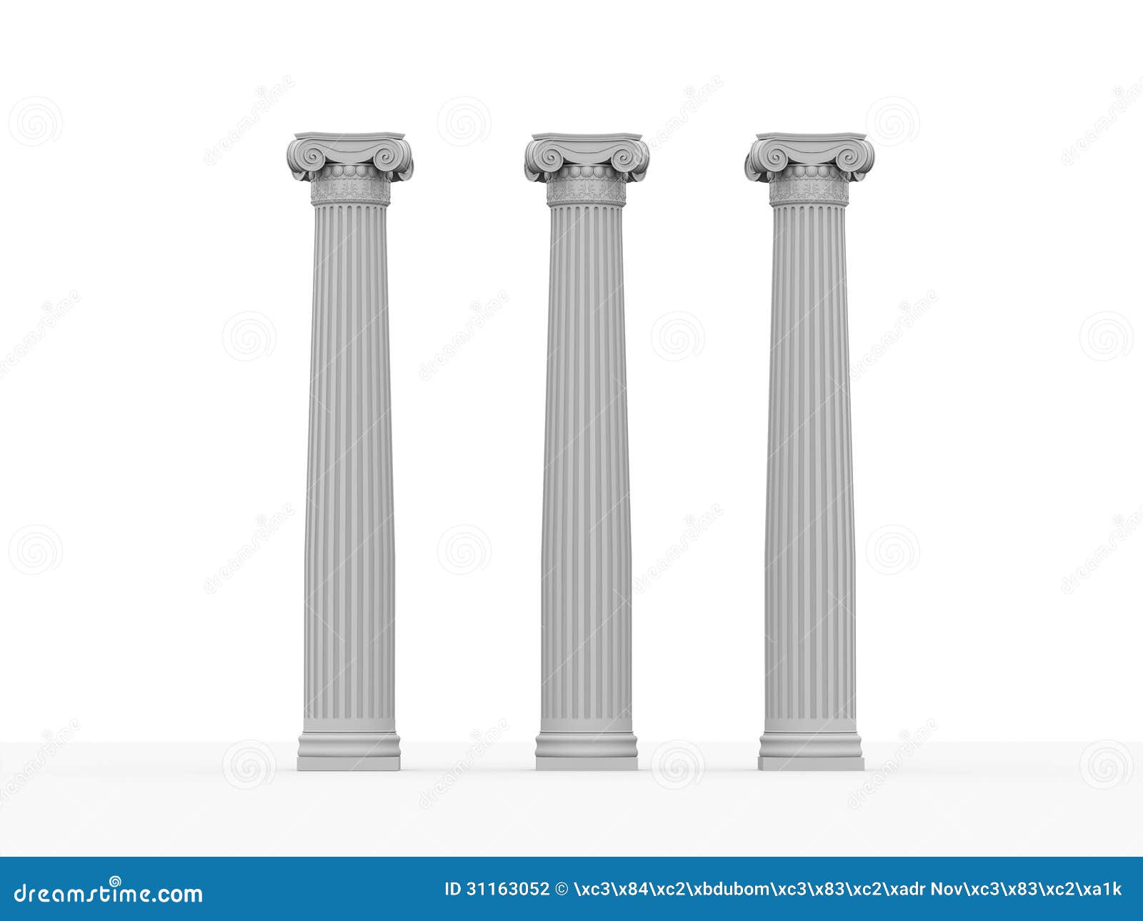 Tres columnas históricas stock de ilustración. Ilustración de historia ...