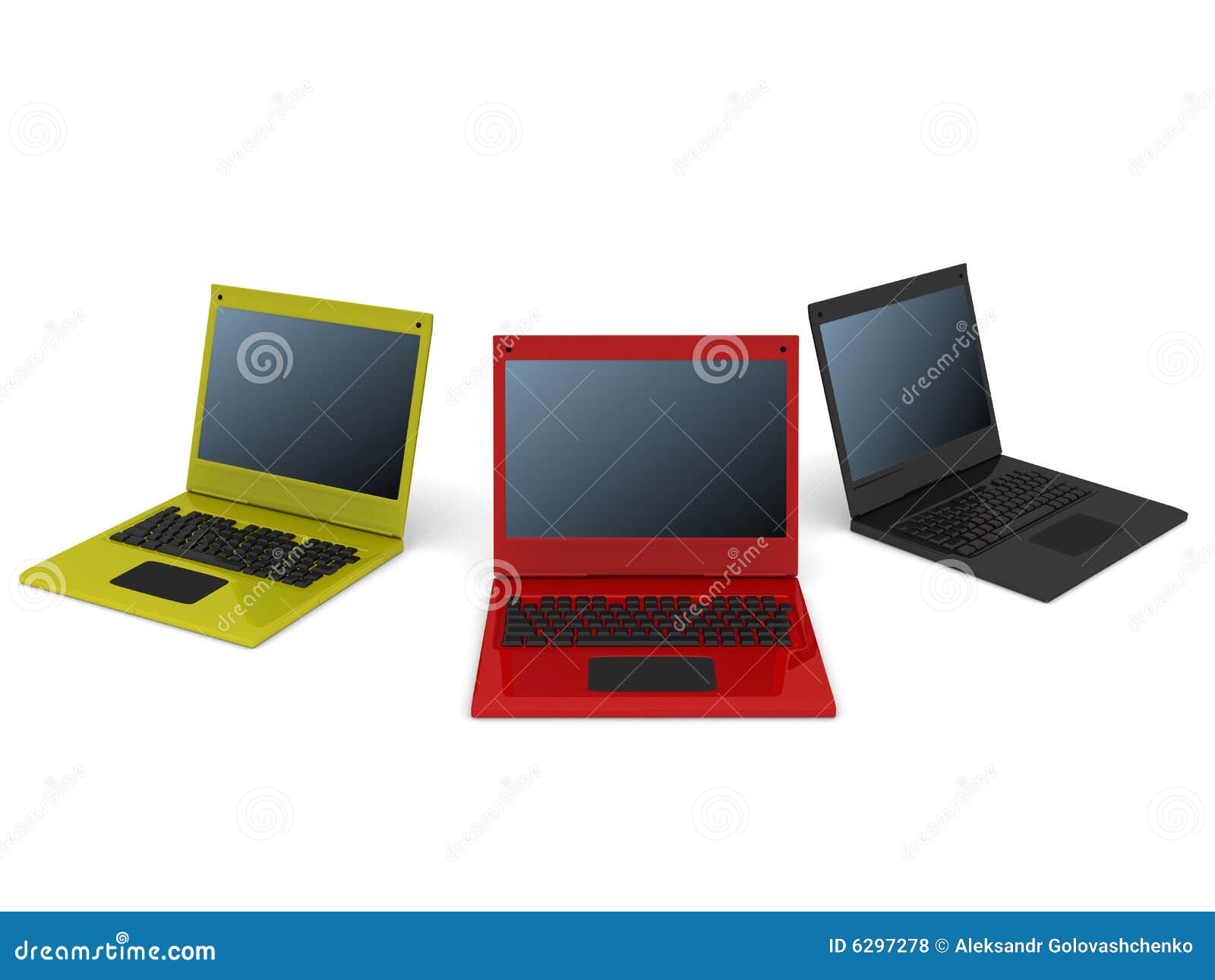 Tres Computadoras Portátiles Stock de ilustración - Ilustración de ...