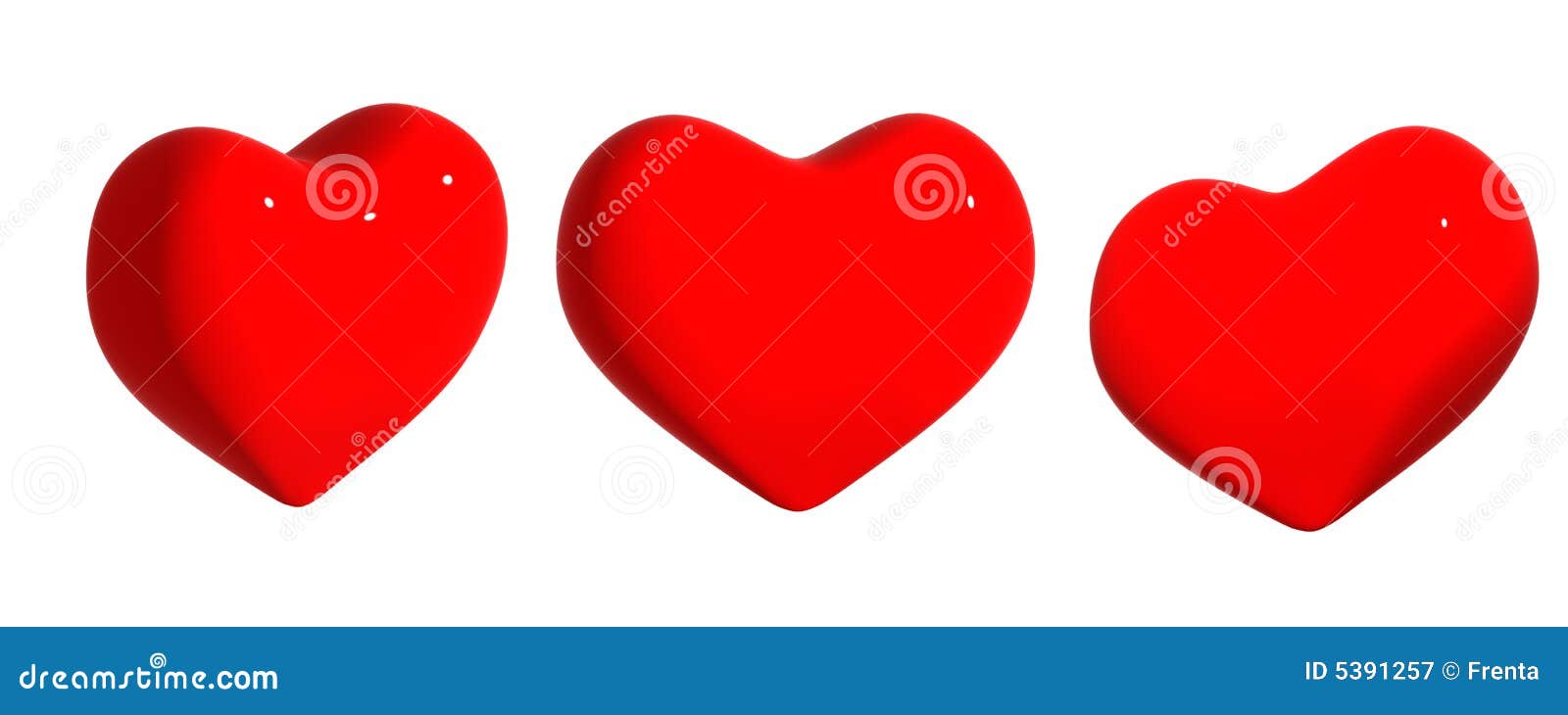 Tres Corazones De Color Rojo Stock de ilustración - Ilustración de ...