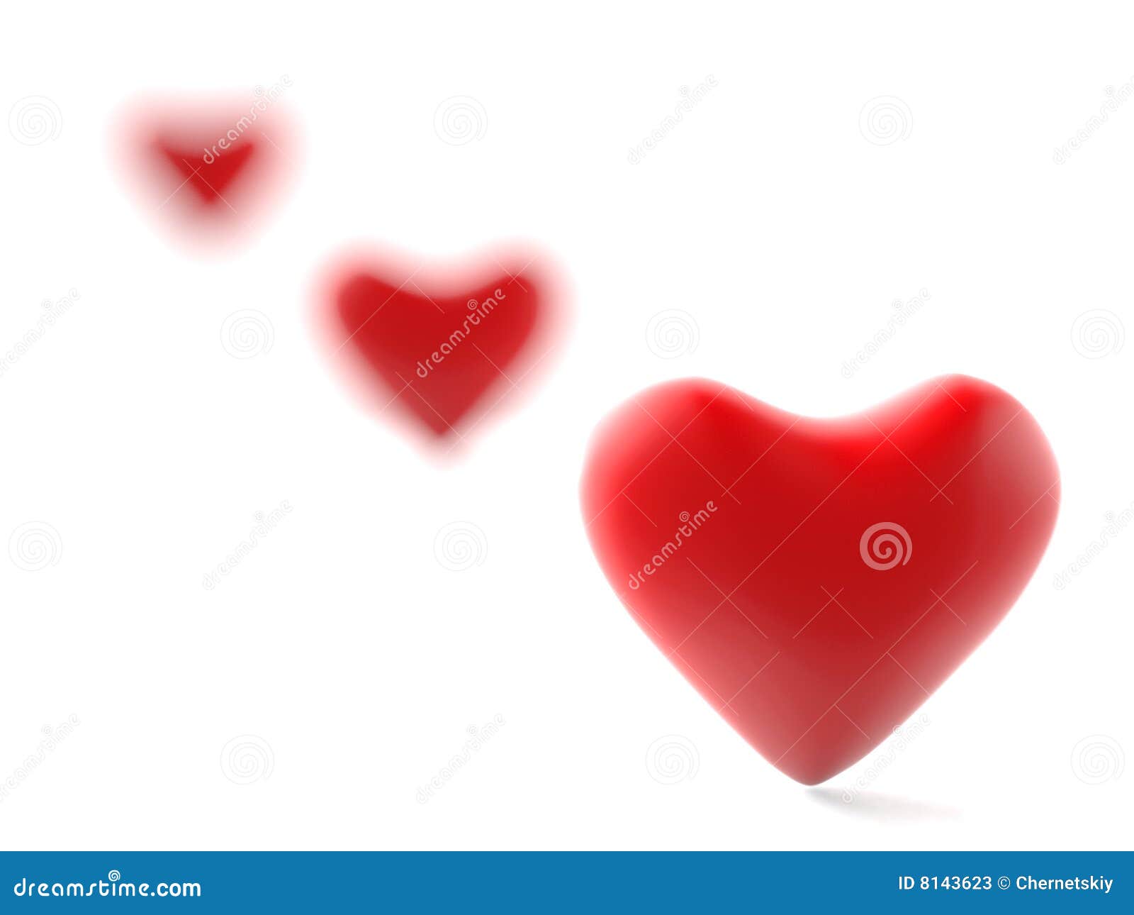 Tres corazones rojos stock de ilustración. Ilustración de romance - 8143623