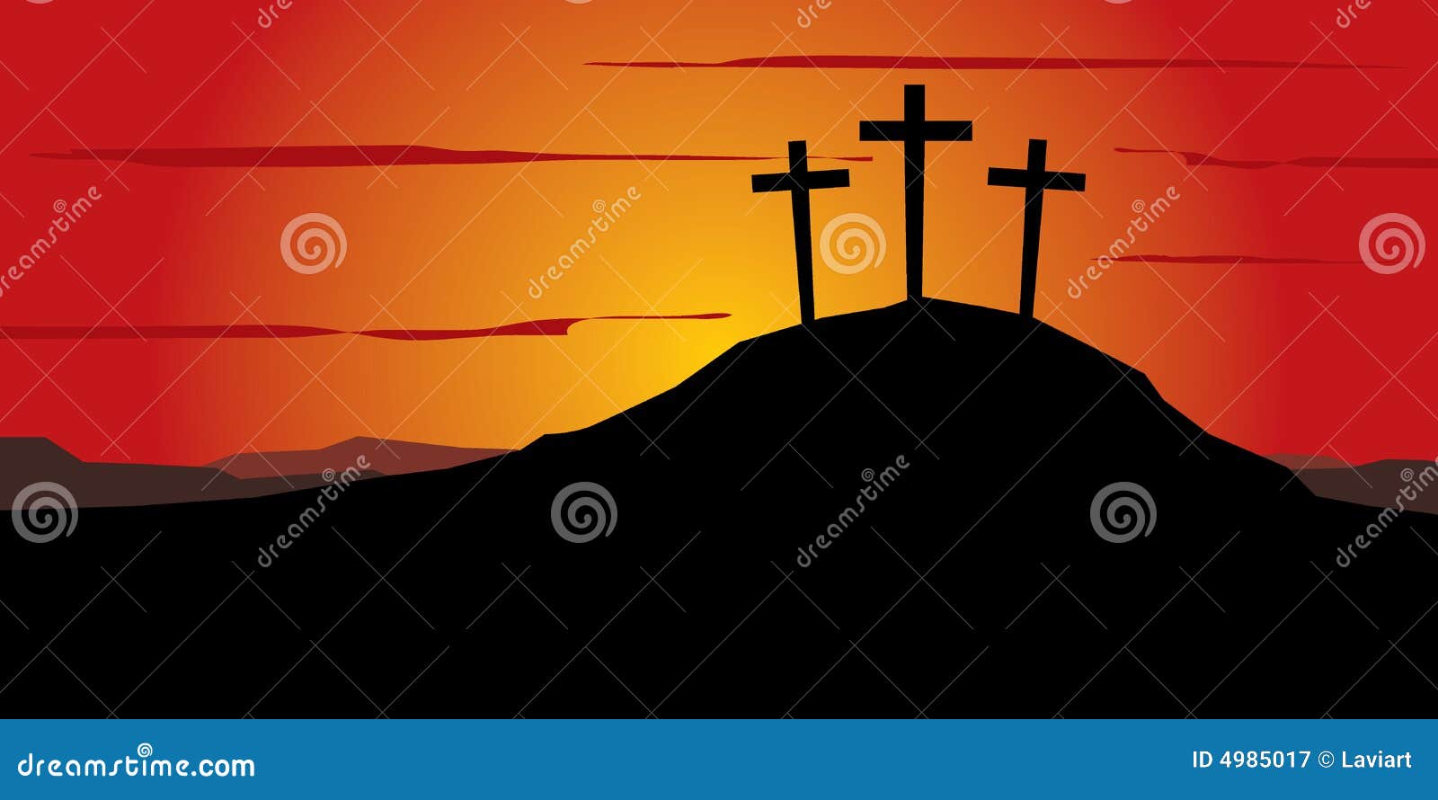 Tres cruces en la colina ilustración del vector. Ilustración de viernes ...