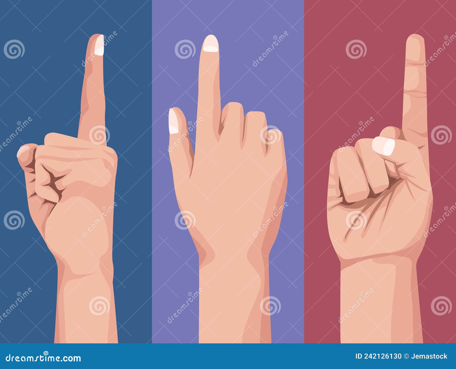 Tres dedos ilustración del vector. Ilustración de muestra - 242126130