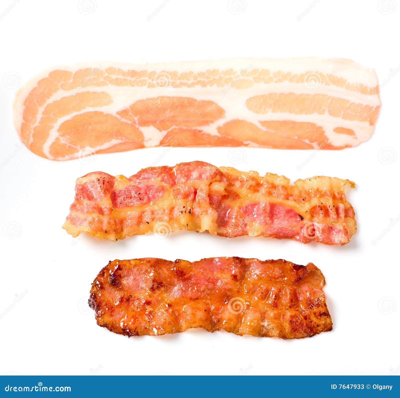 Tres Diversas Etapas De Tocino Imagen de archivo - Imagen de cebadura ...