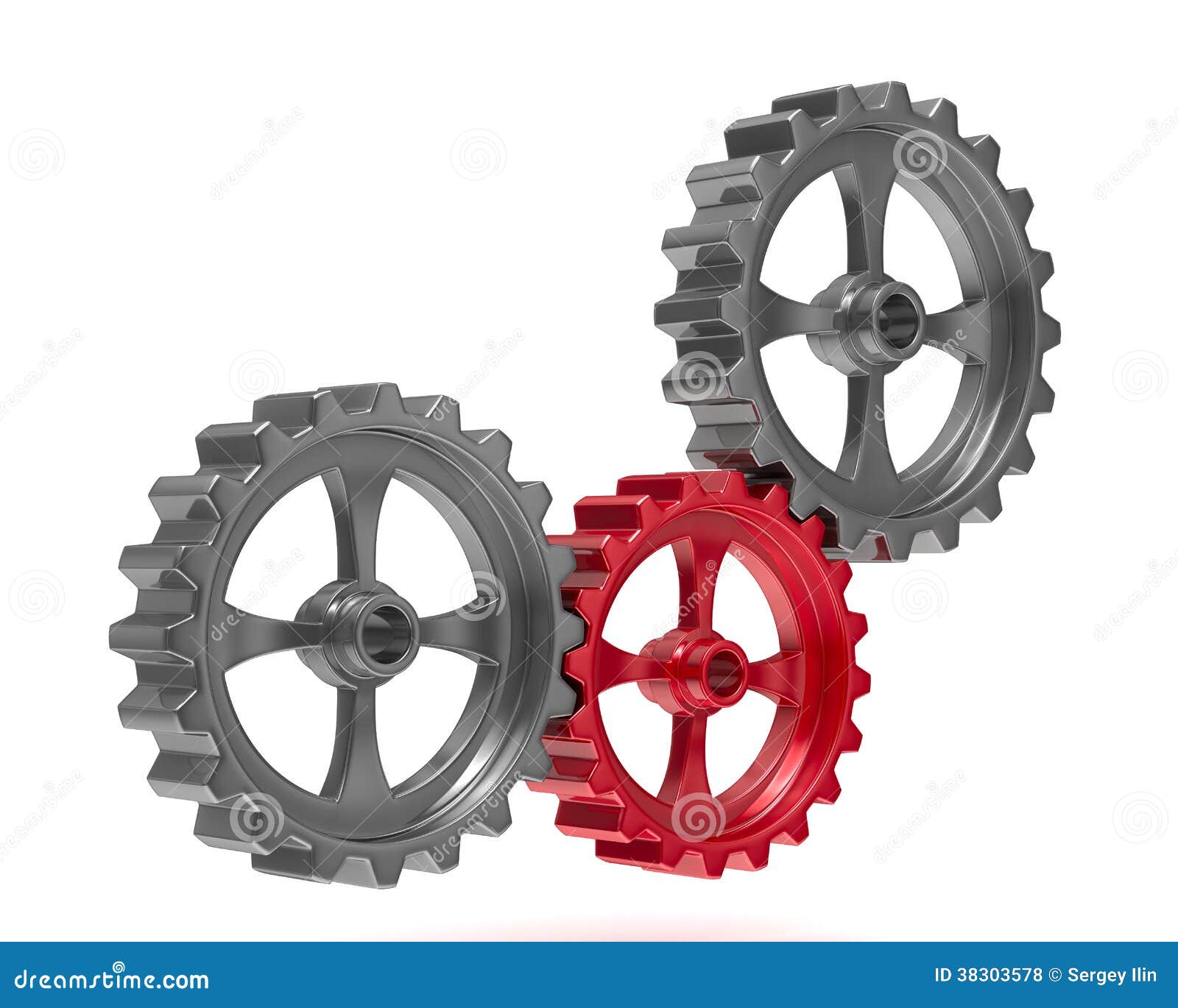 Tres Engranajes En El Fondo Blanco Fotos de archivo libres de regalías ...