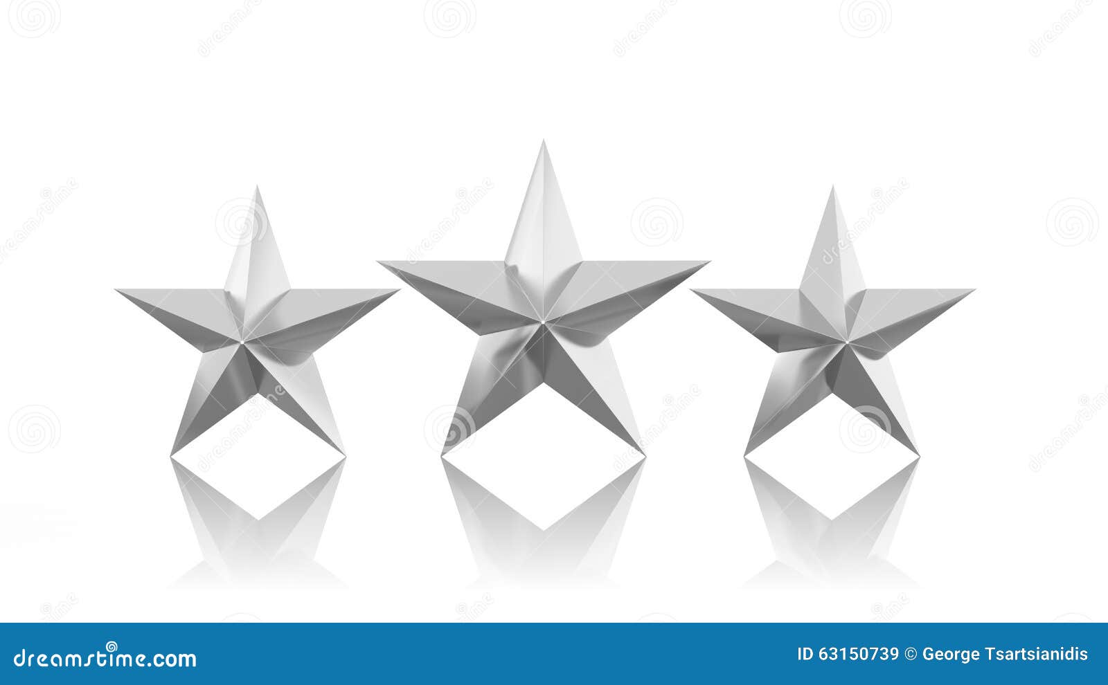 Tres estrellas de plata stock de ilustración. Ilustración de blanco ...