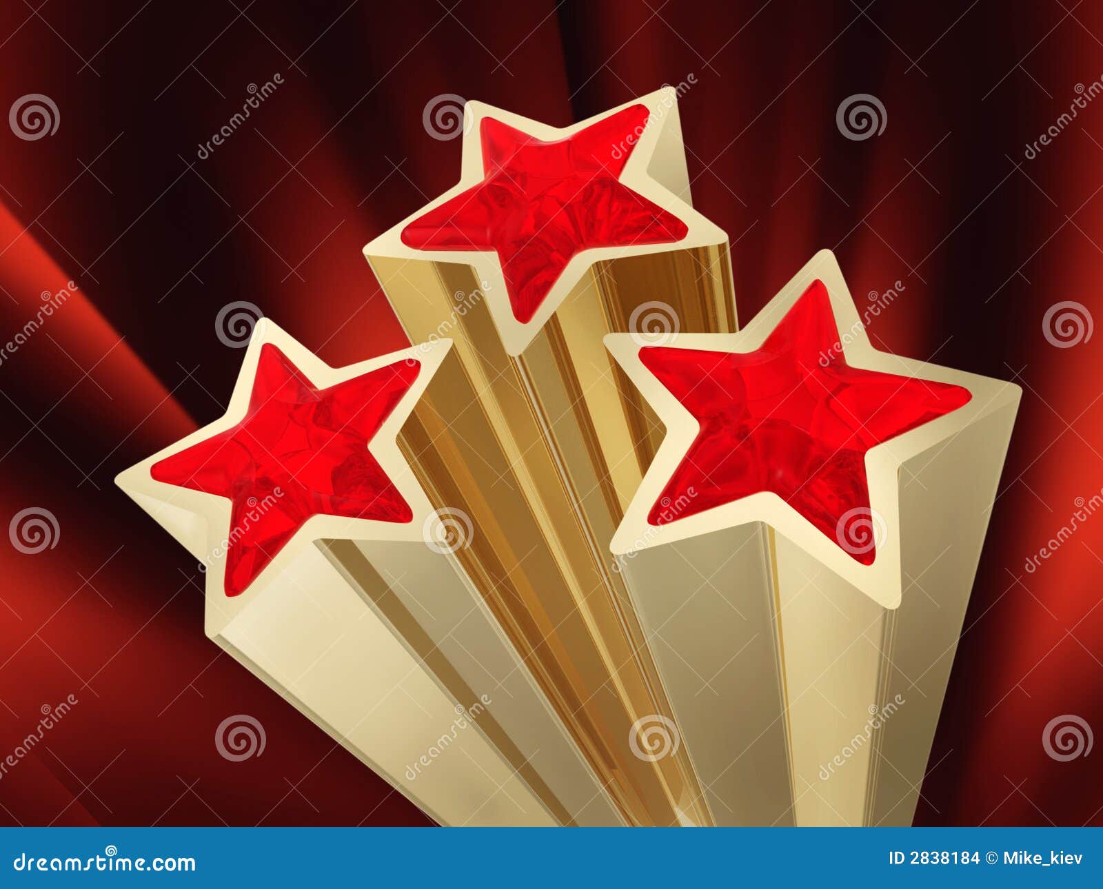 Tres estrellas rojas stock de ilustración. Ilustración de vacaciones ...