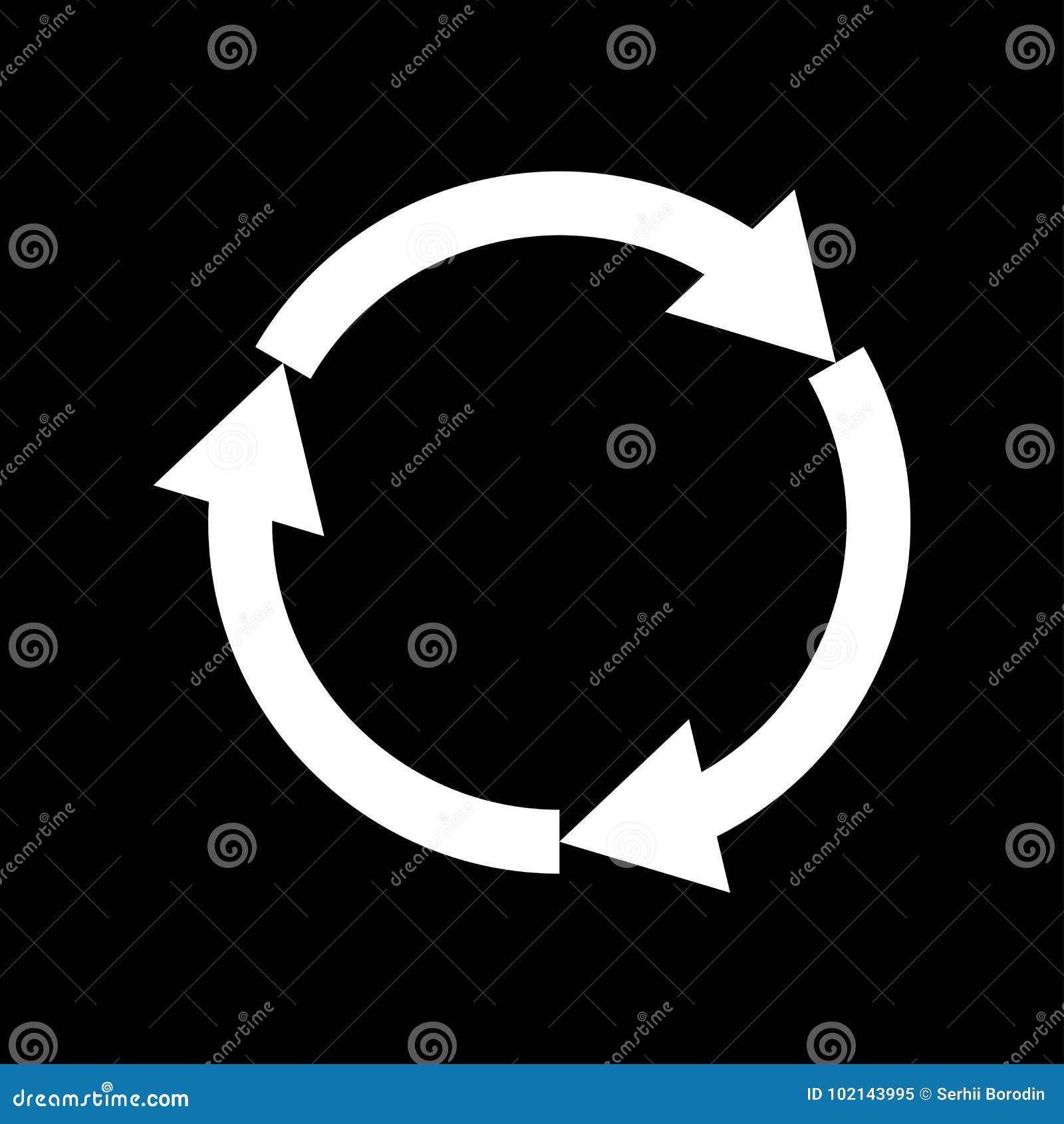 Tres Flechas Del Círculo Es Icono Blanco Ilustración del Vector ...