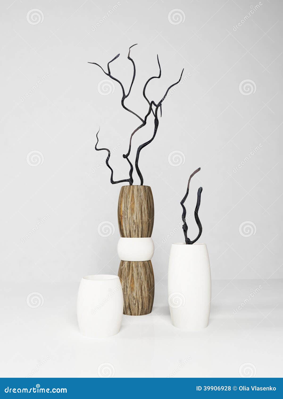 Tres floreros modernos stock de ilustración. Ilustración de puro - 39906928