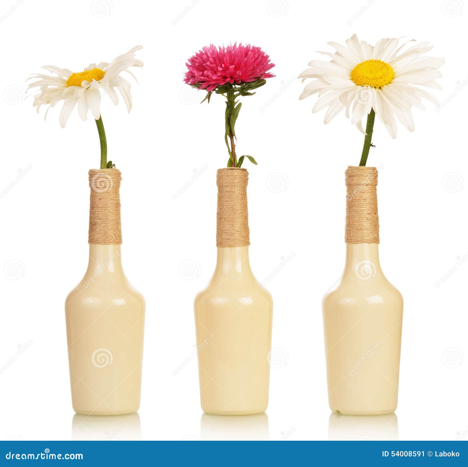 Tres flores en floreros imagen de archivo. Imagen de nadie - 54008591