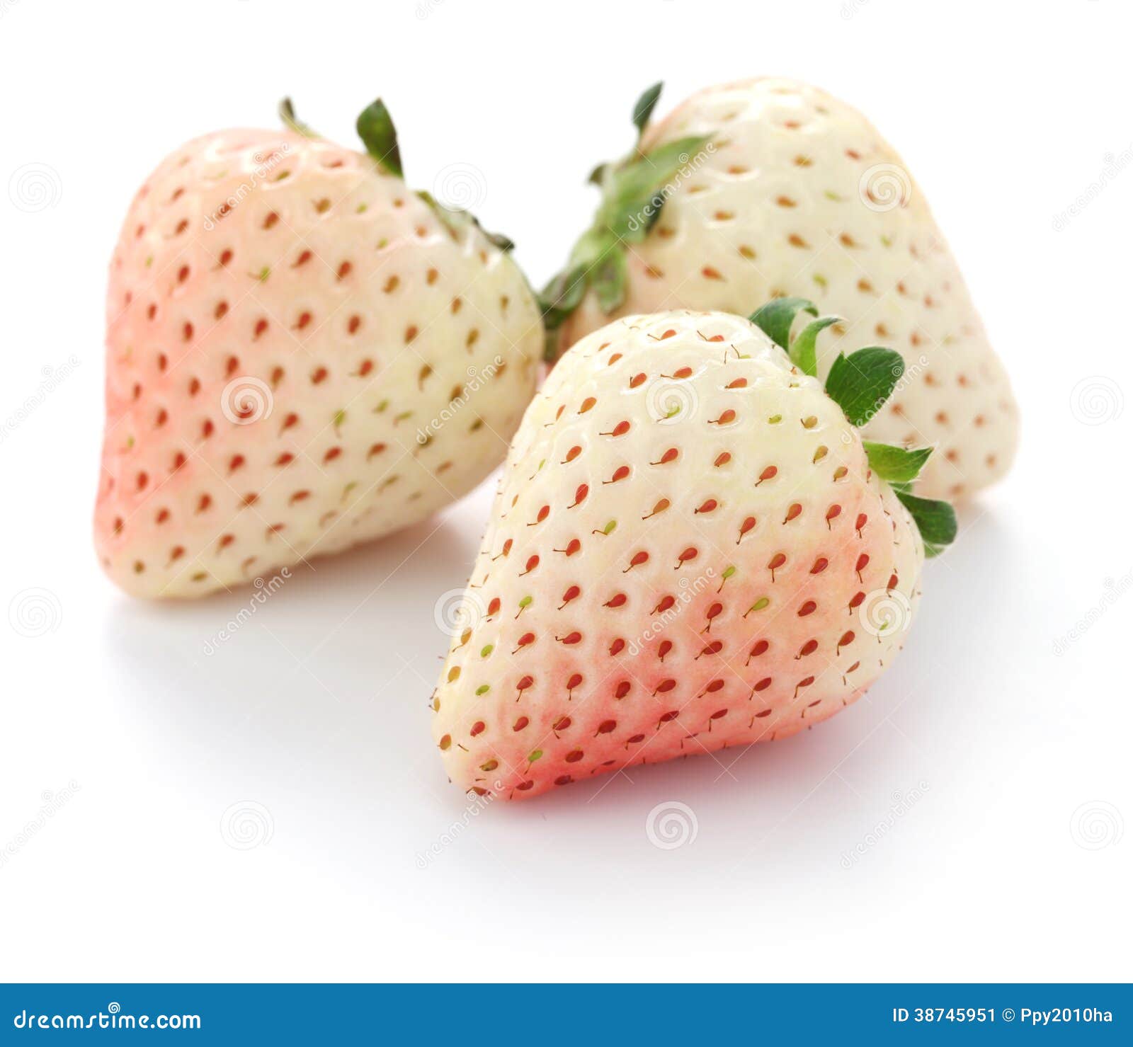 Tres fresas blancas imagen de archivo. Imagen de sano - 38745951
