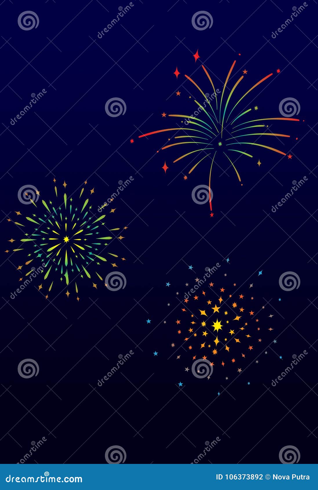 Tres Fuegos Artificiales Del Vector Ilustración del Vector ...