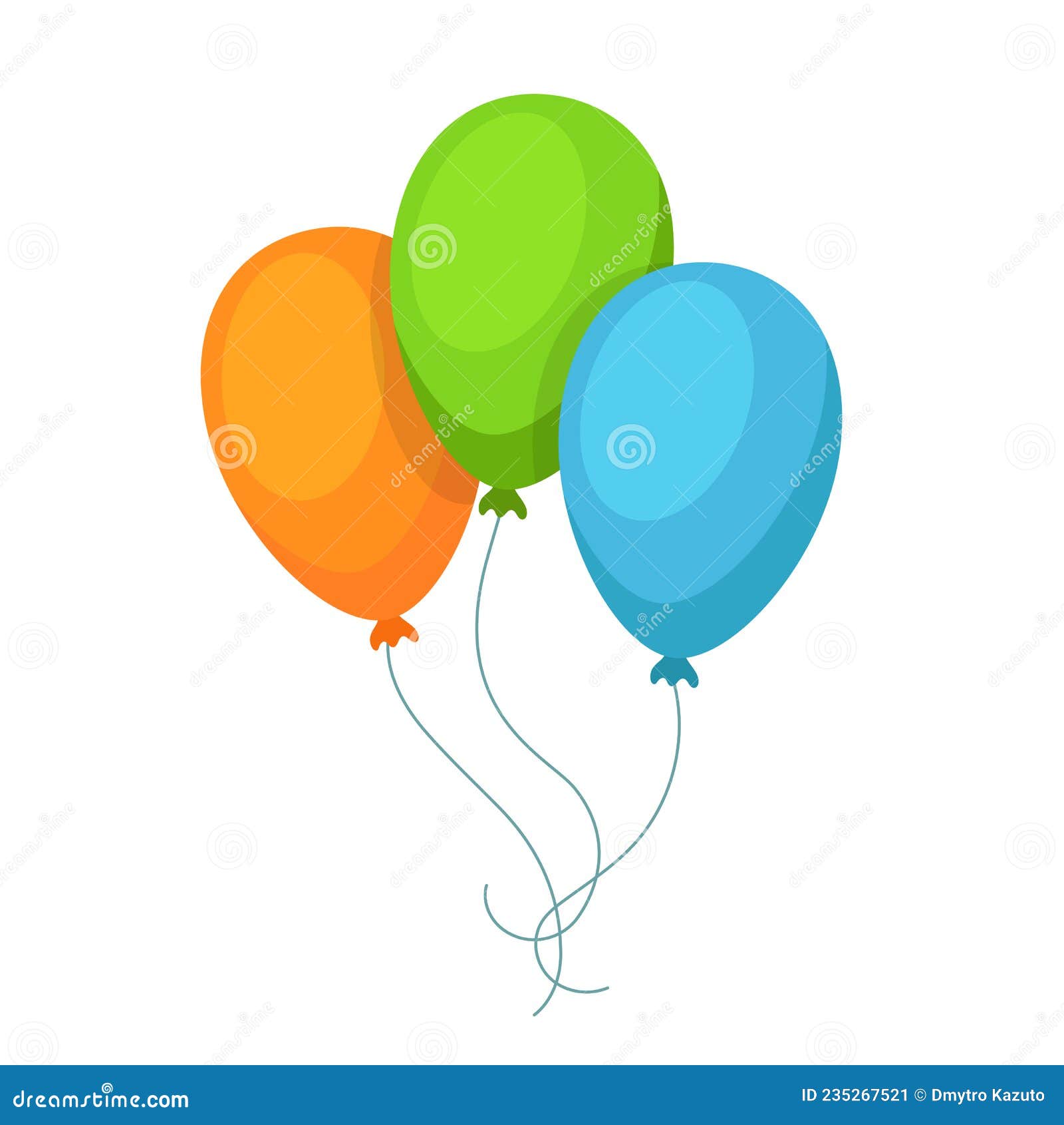 Tres Globos. Globos De Dibujos Animados Vectoriales. Ilustración del ...