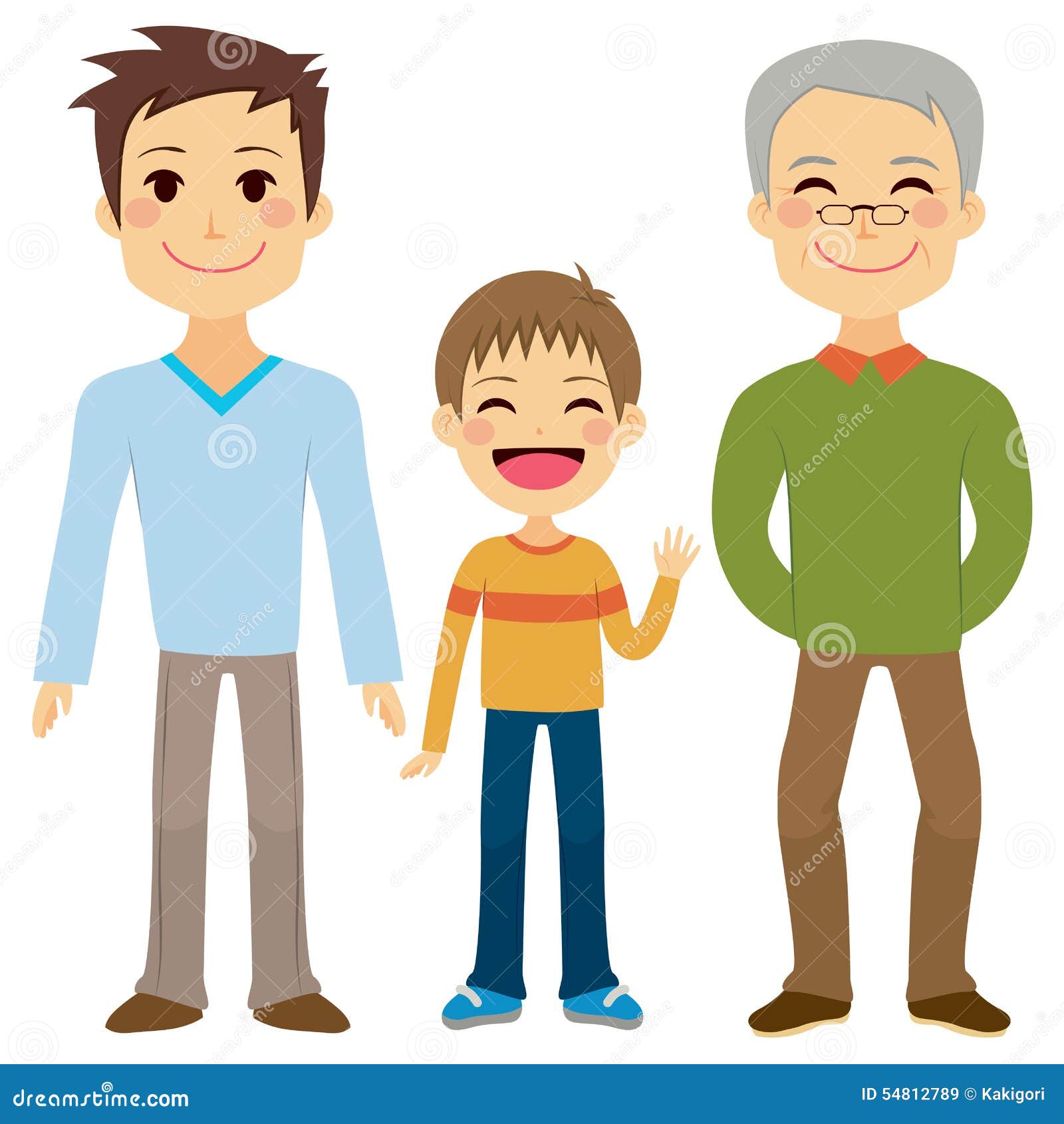 Tres Hombres De La Generación Ilustración del Vector - Ilustración de ...