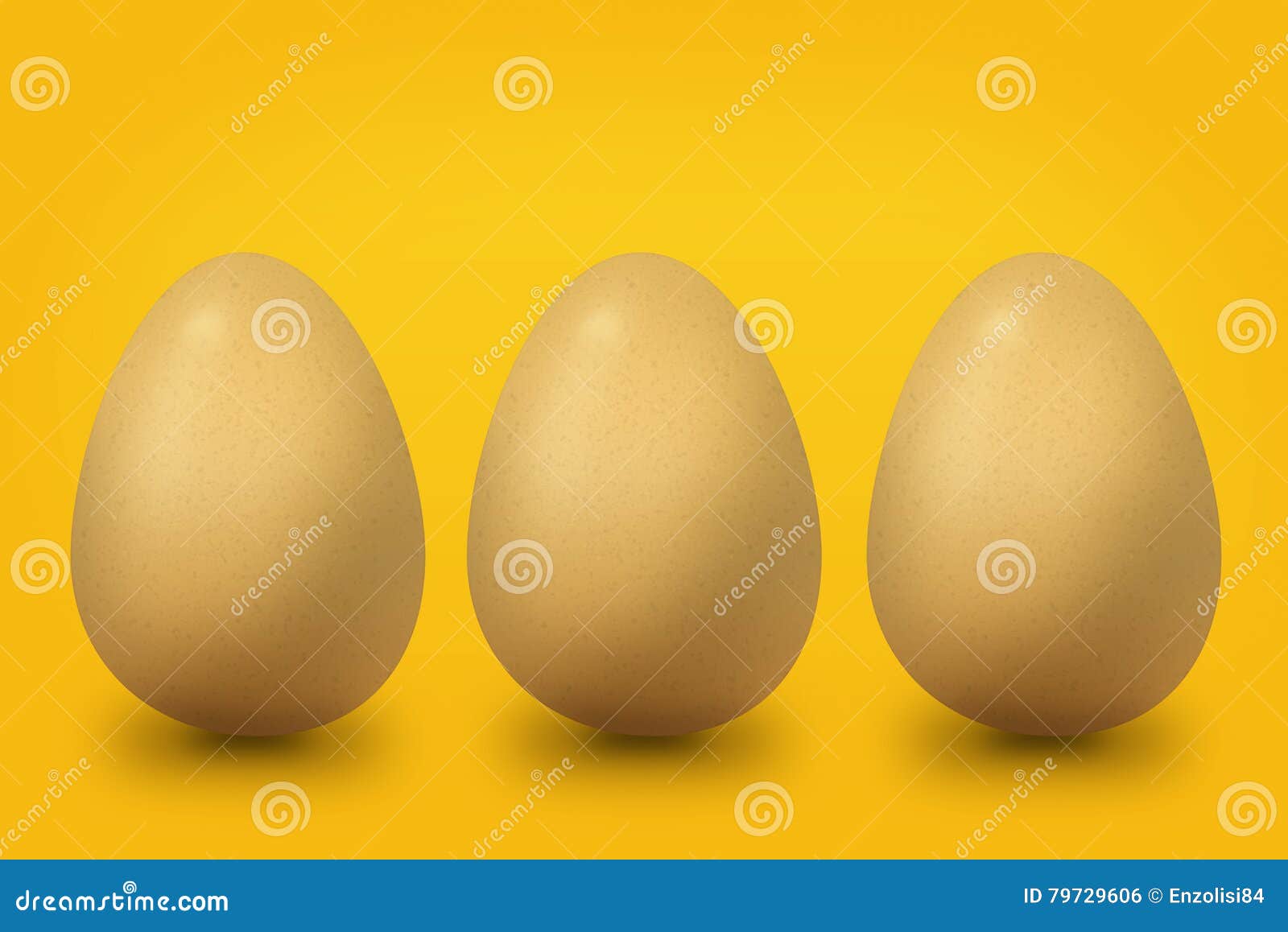 Tres huevos amarillos stock de ilustración. Ilustración de aislado ...