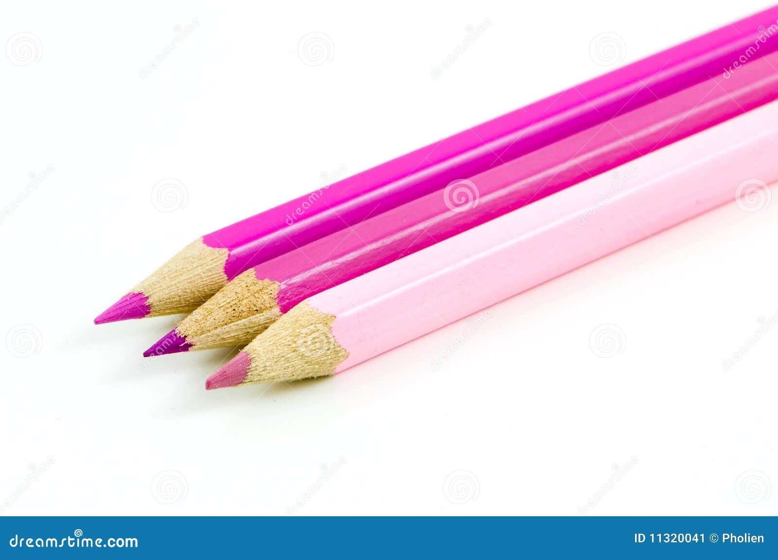 Tres lápices rosados imagen de archivo. Imagen de pluma - 11320041