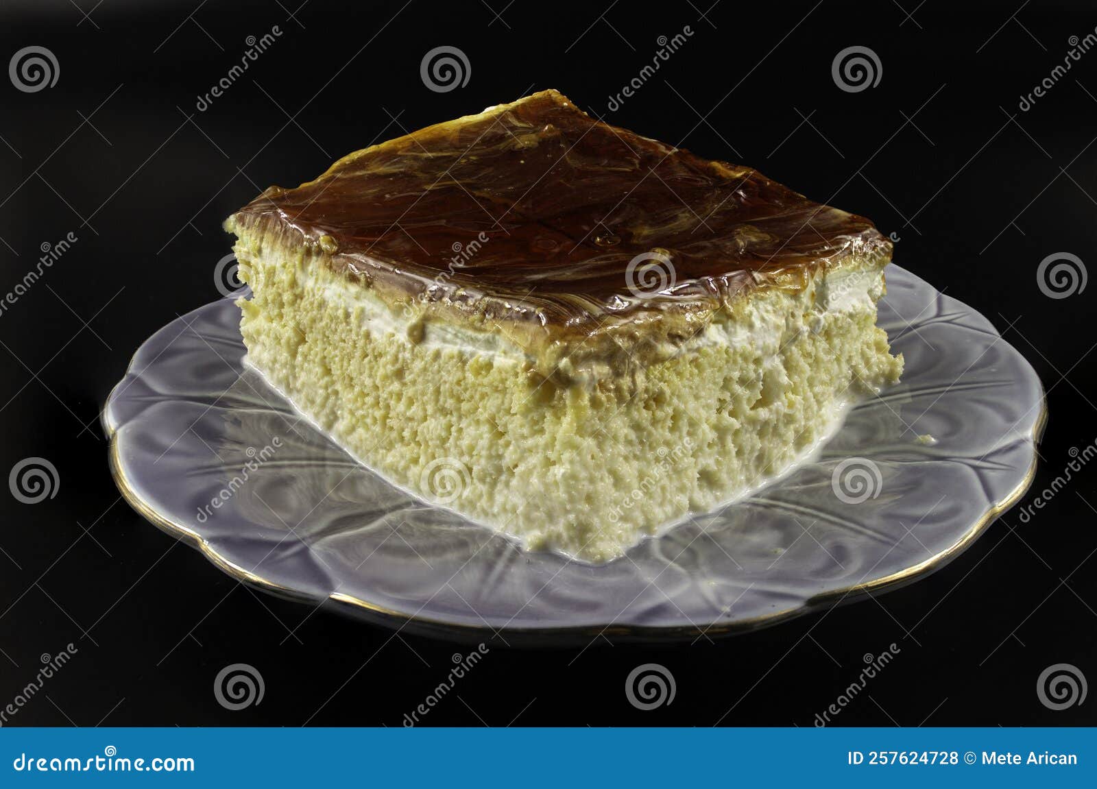 Tres Leches Cake. Trilece in Turkish. Three Milk Caramel Cake Stock ...