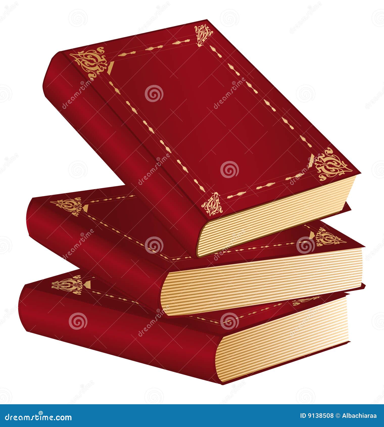 Tres libros rojos ilustración del vector. Ilustración de biblioteca ...