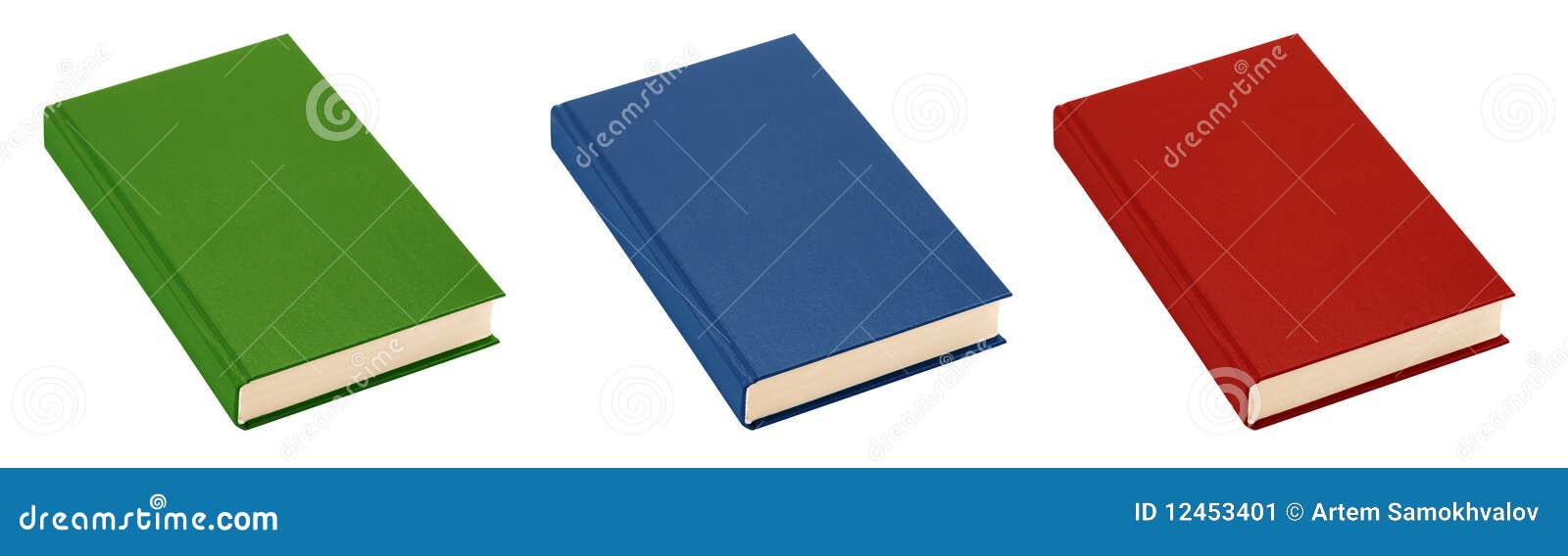 Tres Libros (verde, Azul, Rojo) (aislado) Imagen de archivo - Imagen de ...