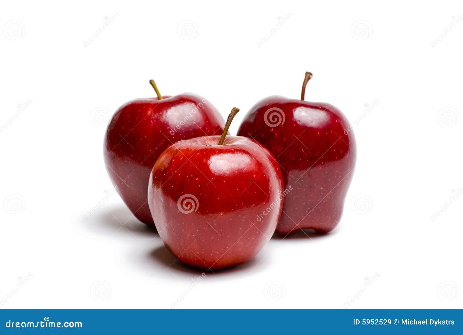 Tres Manzanas Rojas En Blanco Imagen de archivo - Imagen de frescura ...