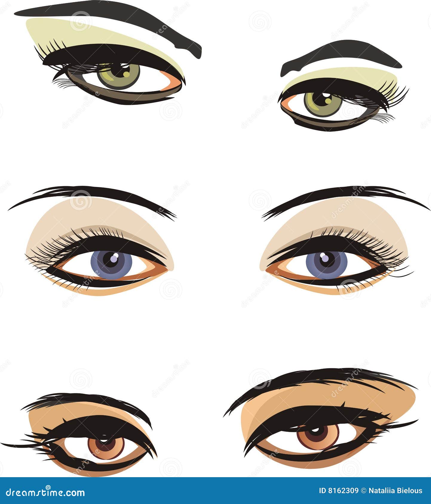 Tres miradas femeninas ilustración del vector. Ilustración de hembra ...