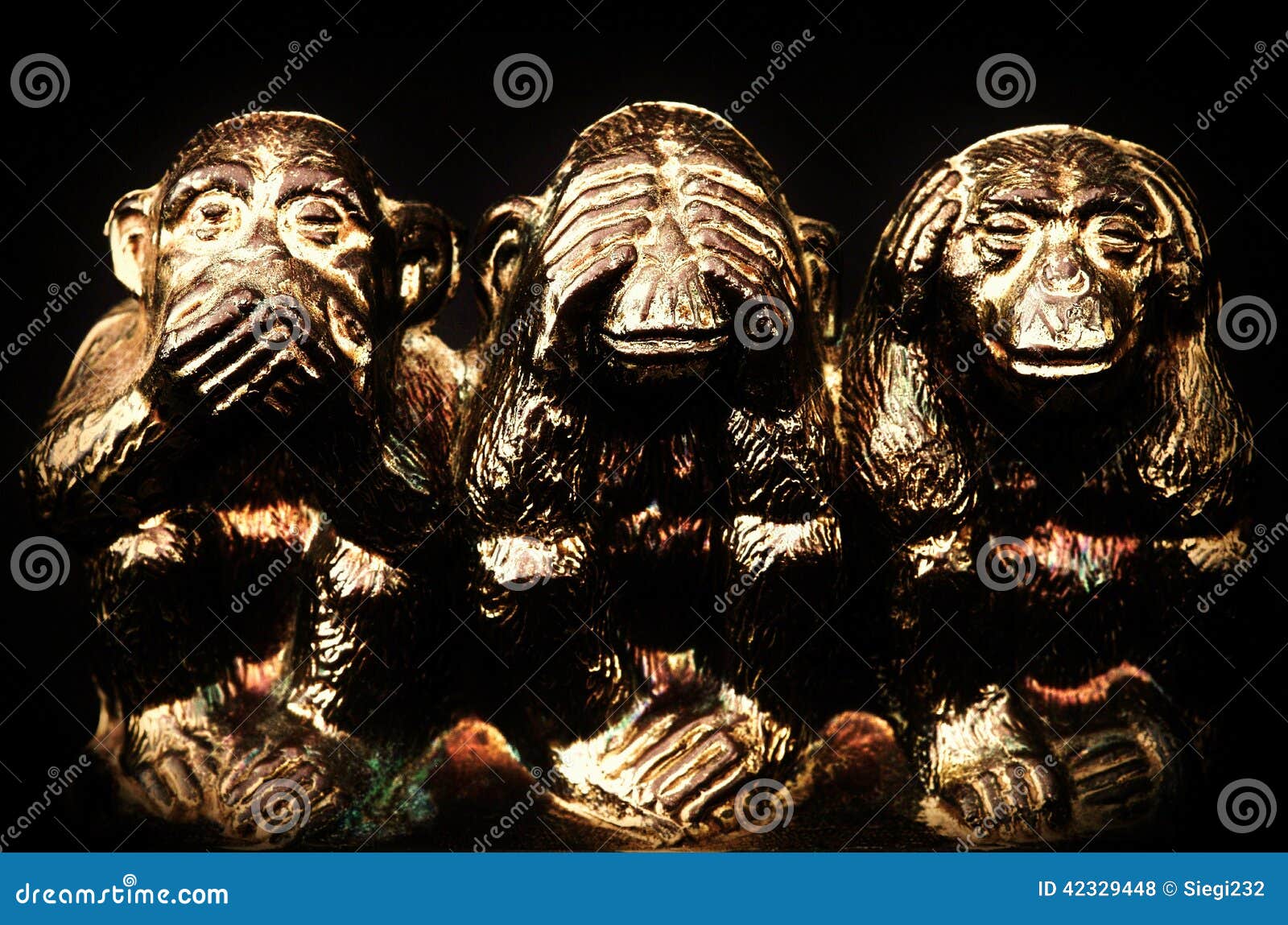 Tres monos foto de archivo. Imagen de manera, escultura - 42329448